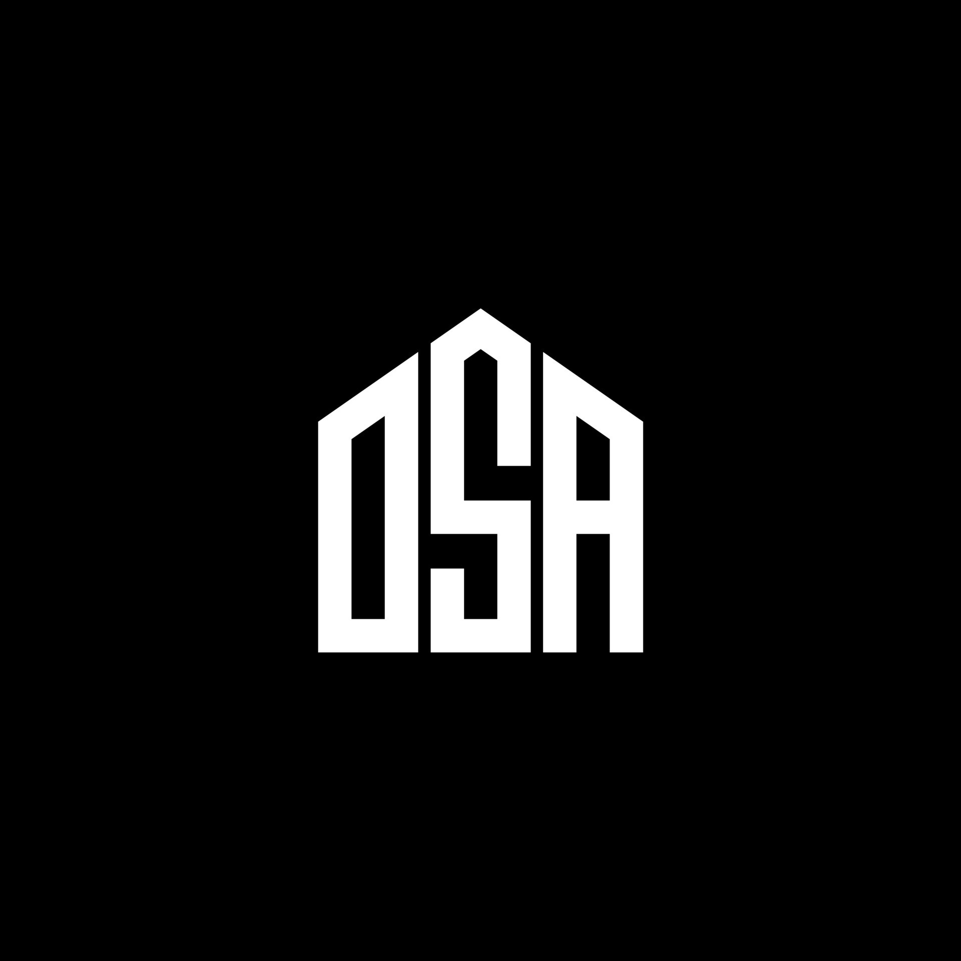 diseño del logotipo de la letra osa sobre fondo negro. concepto de ...