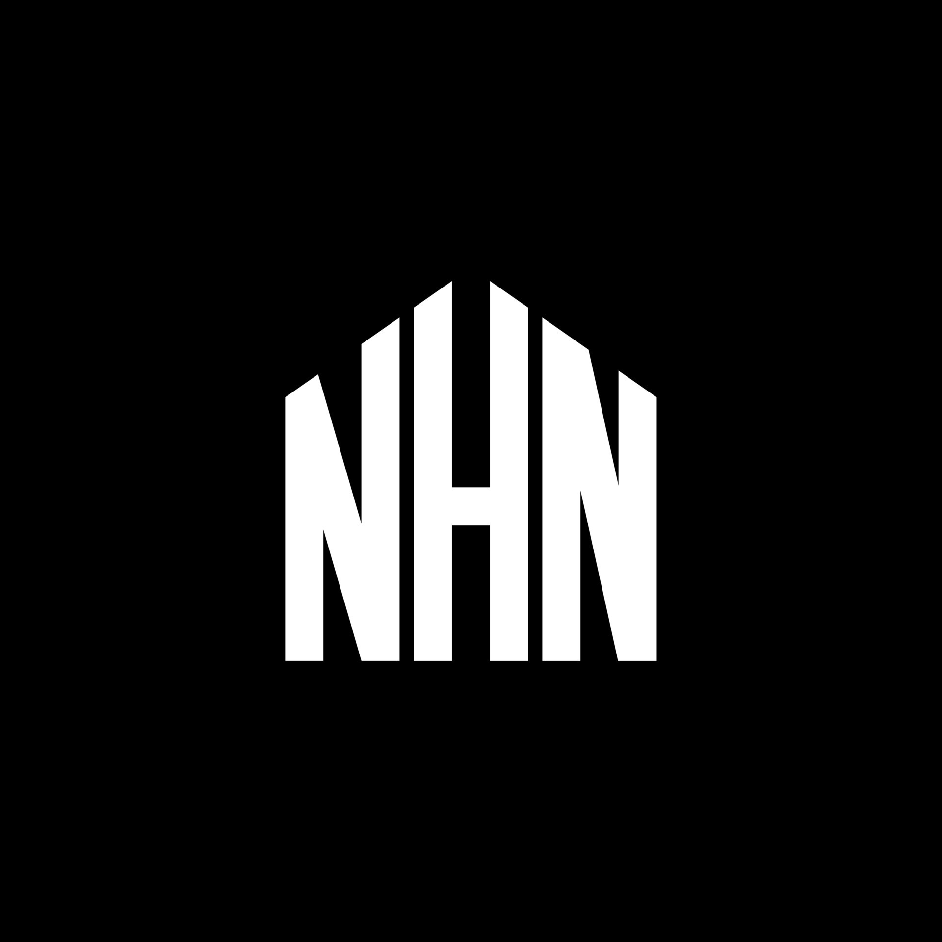 NHN letter logo design on BLACK background. NHN creative initials letter logo concept. NHN ...