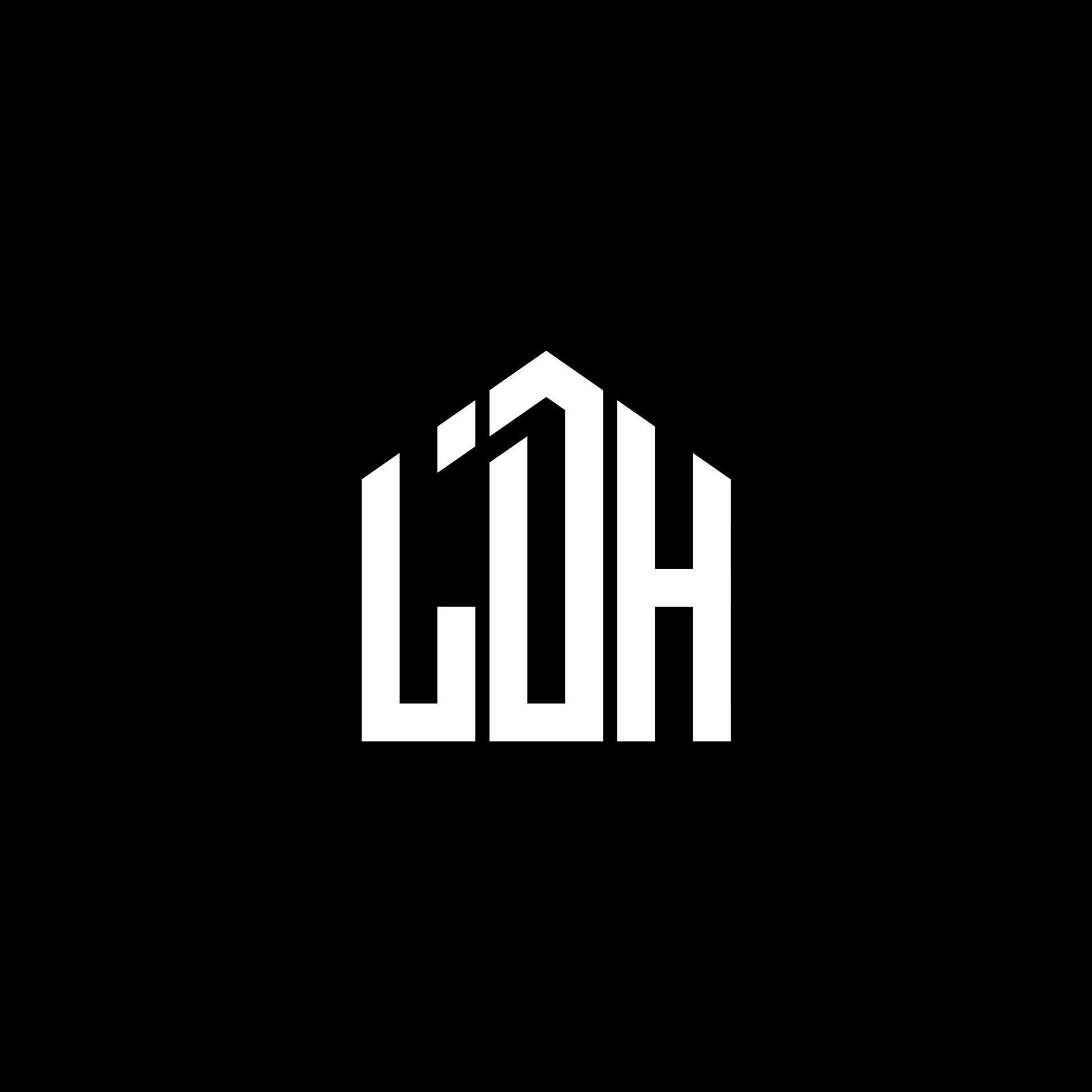 LDH letter logo design on BLACK background. LDH creative initials letter logo concept. LDH ...