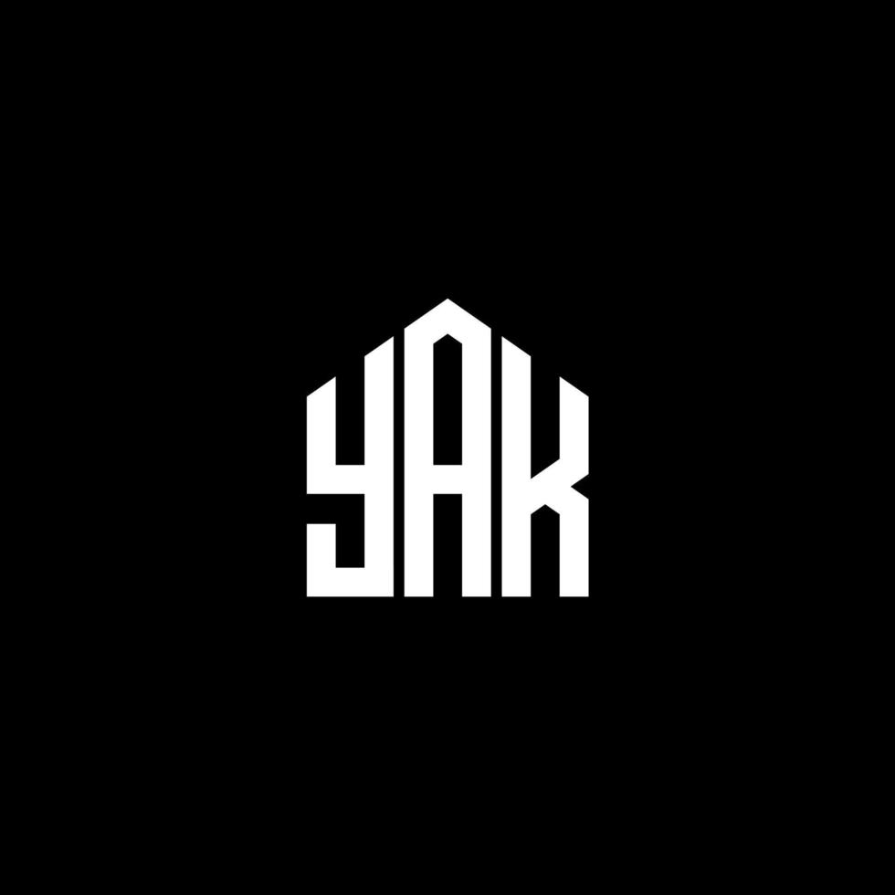 diseño de logotipo de letra yak sobre fondo negro. concepto de logotipo de letra de iniciales ...