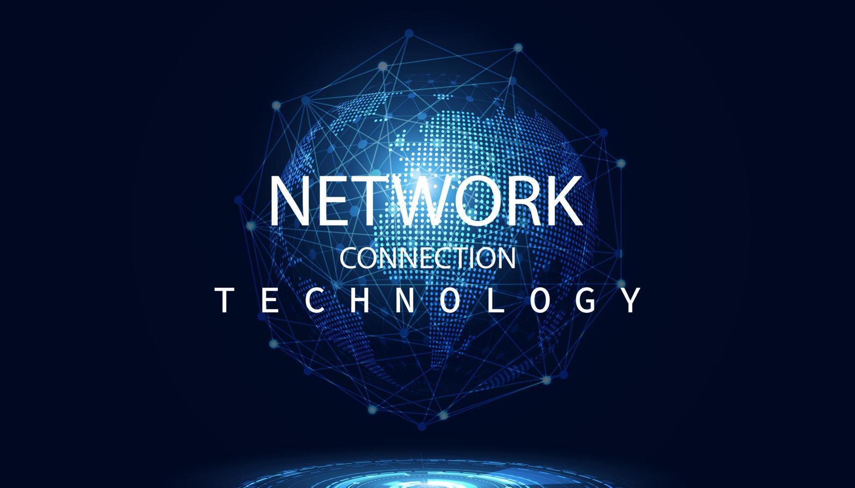 Abstract Global Dot Network Circle Digital Connection And Communication