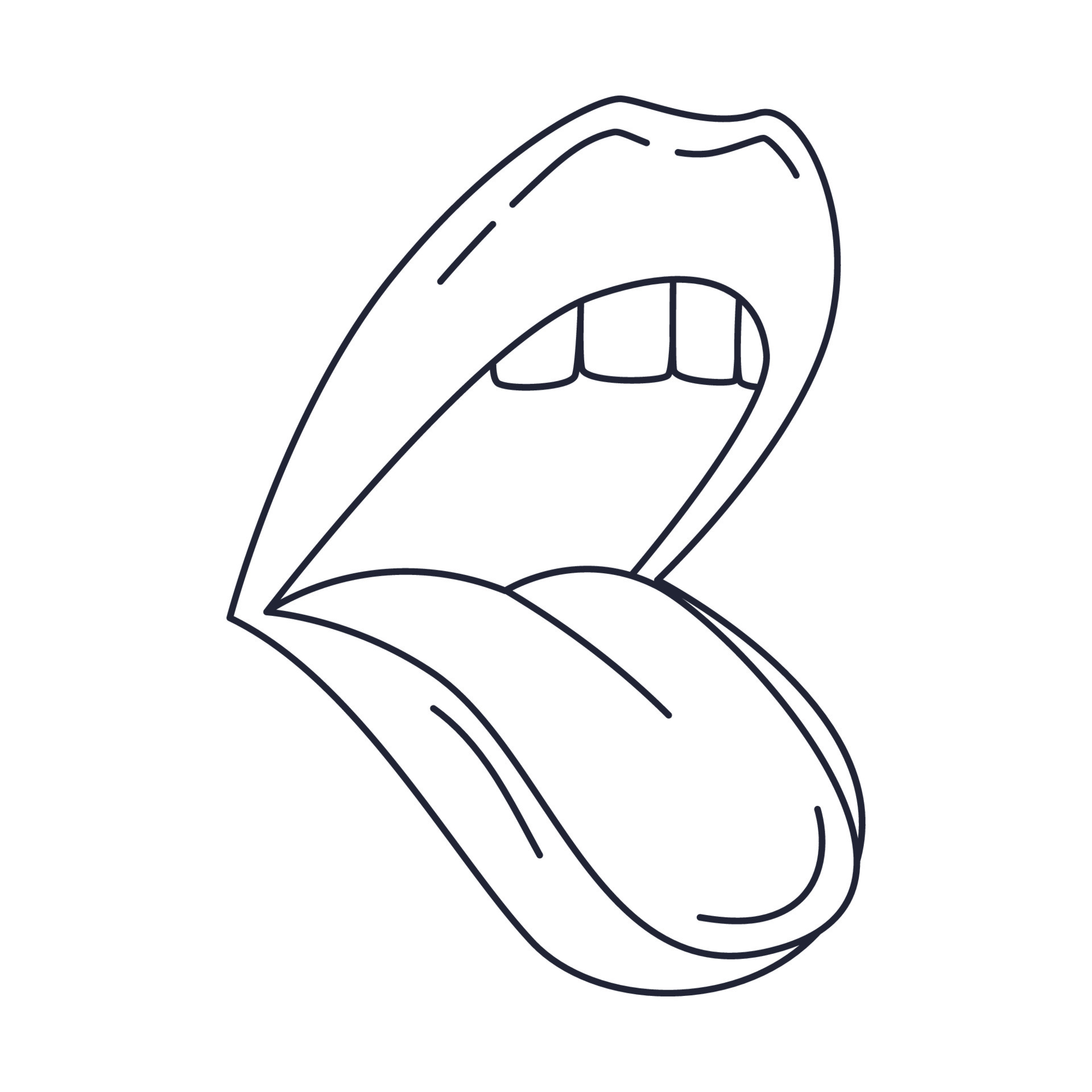 Female Talking Singing Or Screaming Open Mouth Shows The Tongue
