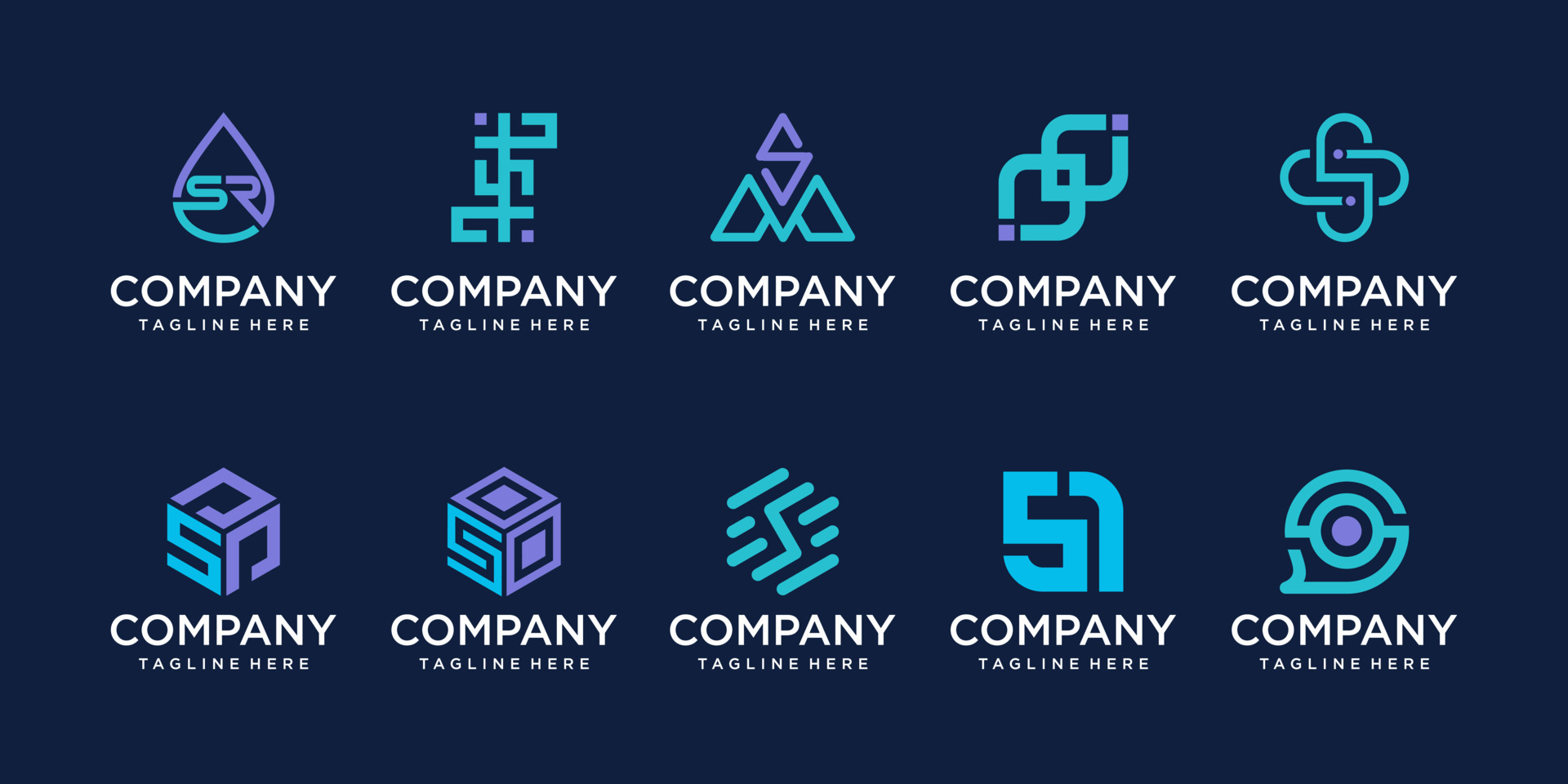 Set of collection initial letter S SS logo design template. icons for ...