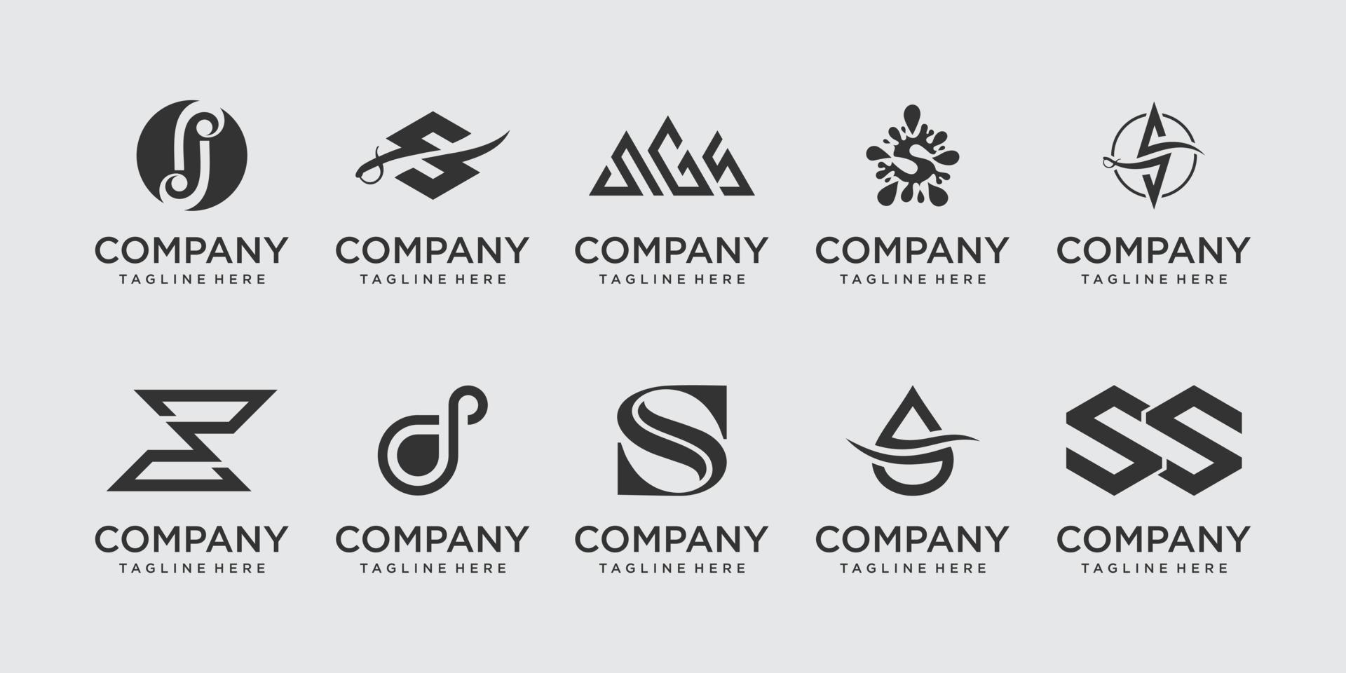 Set Of Collection Initial Letter S Ss Logo Design Template Icons For Business Of Fashion Sport