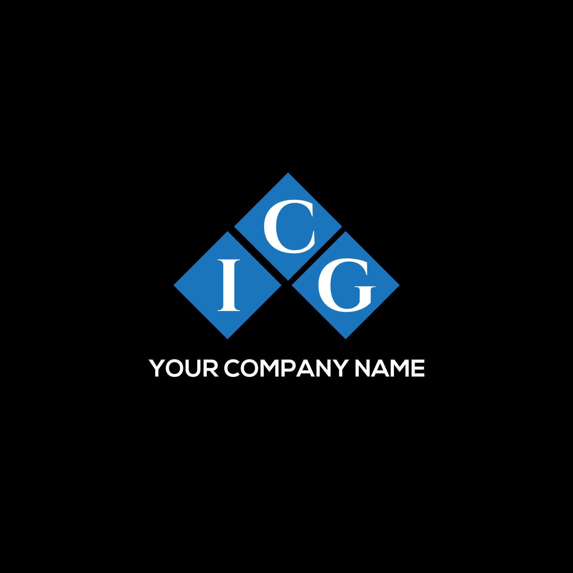 ICG letter logo design on BLACK background. ICG creative initials letter logo concept. ICG ...