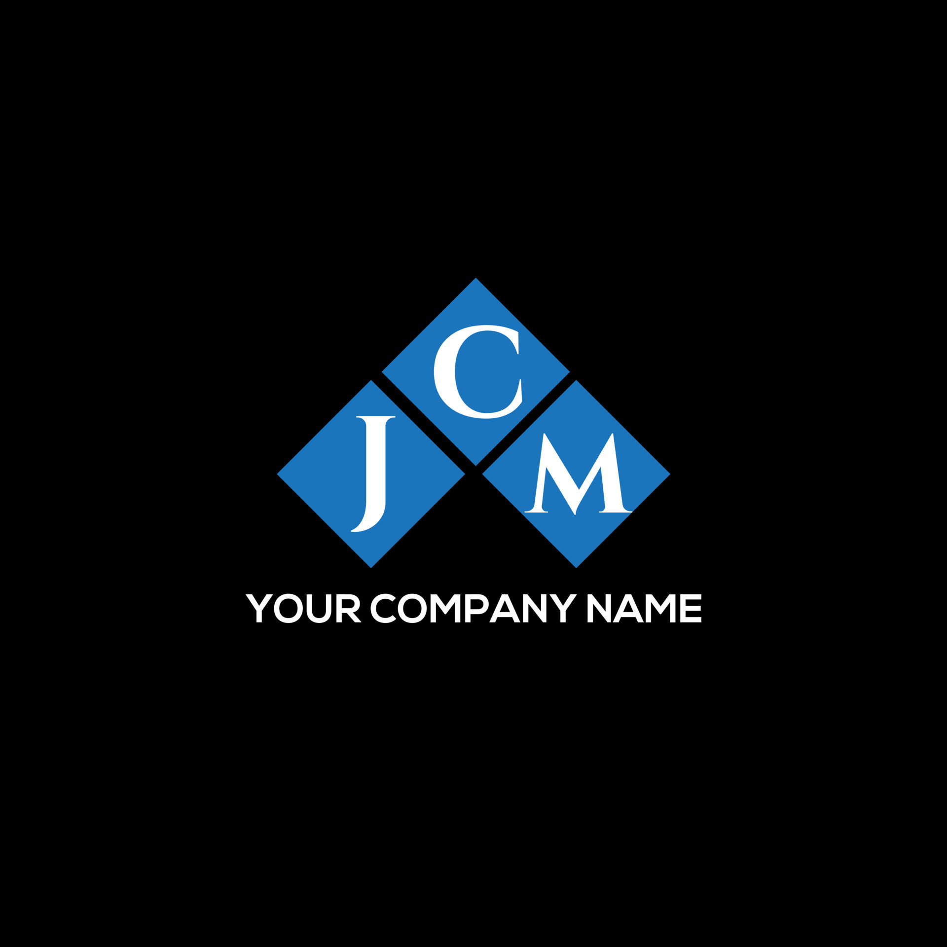 Diseño de letras jcm. Diseño de logotipo de letras jcm sobre fondo negro. concepto de logotipo ...