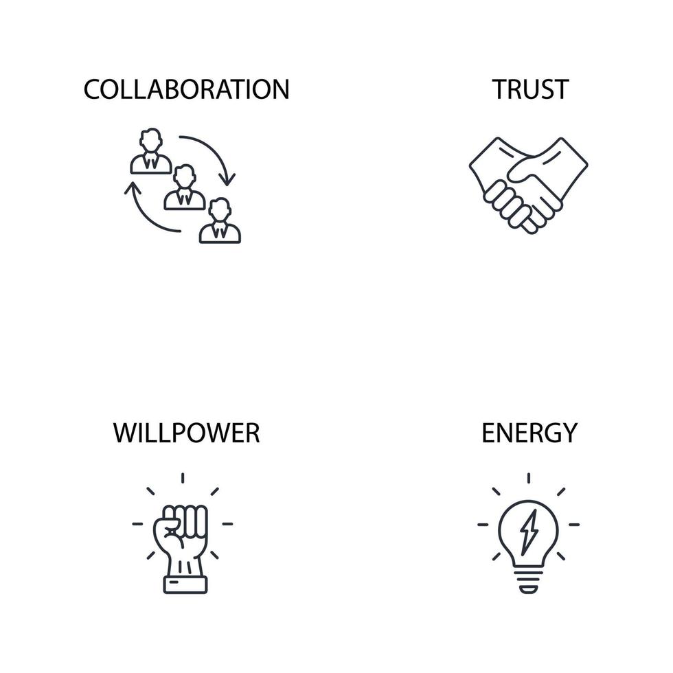 Core Values Icons Set Core Values Pack Symbol Vector Elements For