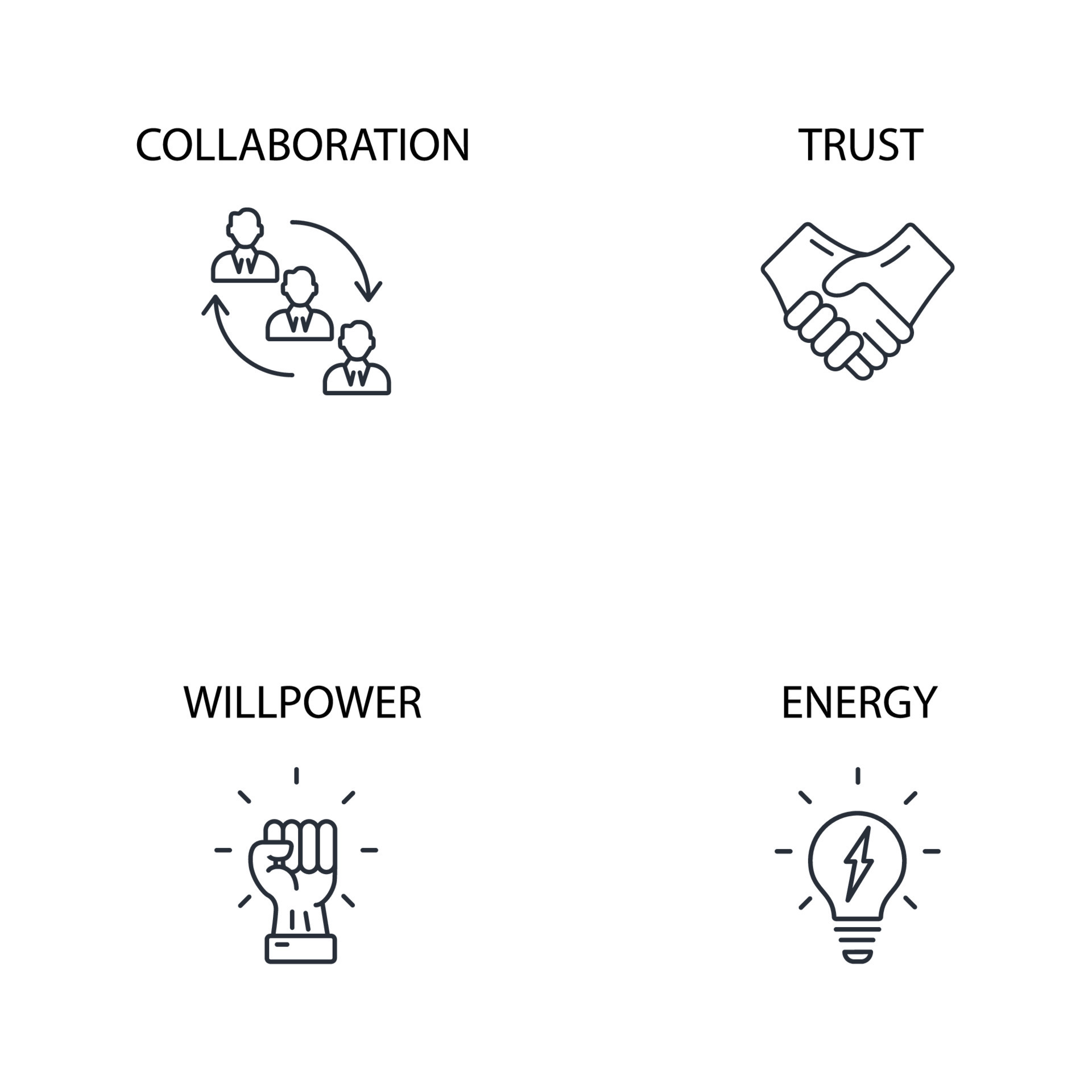 Core Values Icons Set Core Values Pack Symbol Vector Elements For
