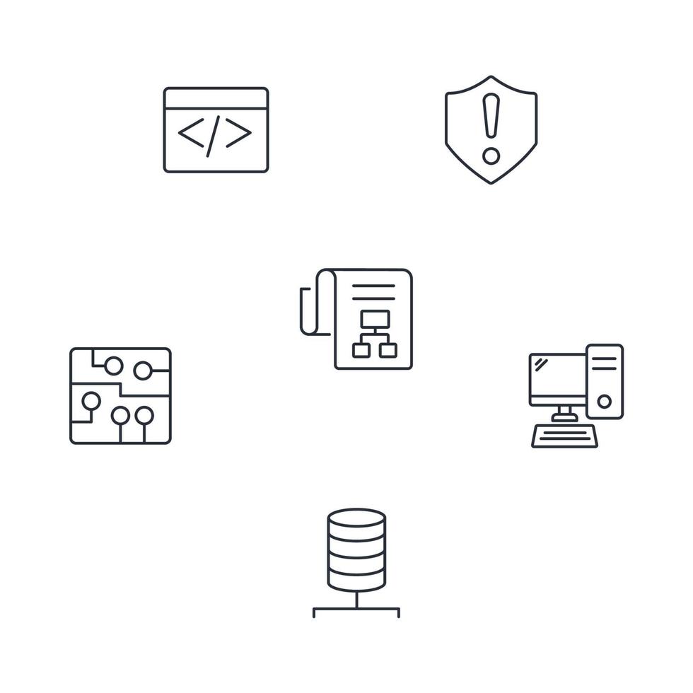 Conjunto De Iconos De Programación Y Codificación Elementos De Vector