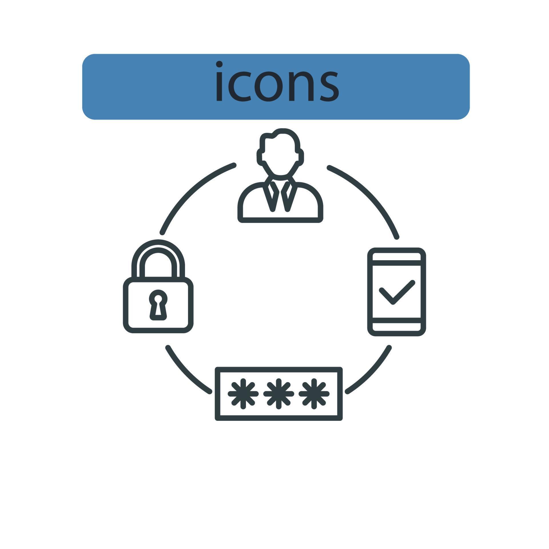 two-factor authentication icons symbol vector elements for infographic ...