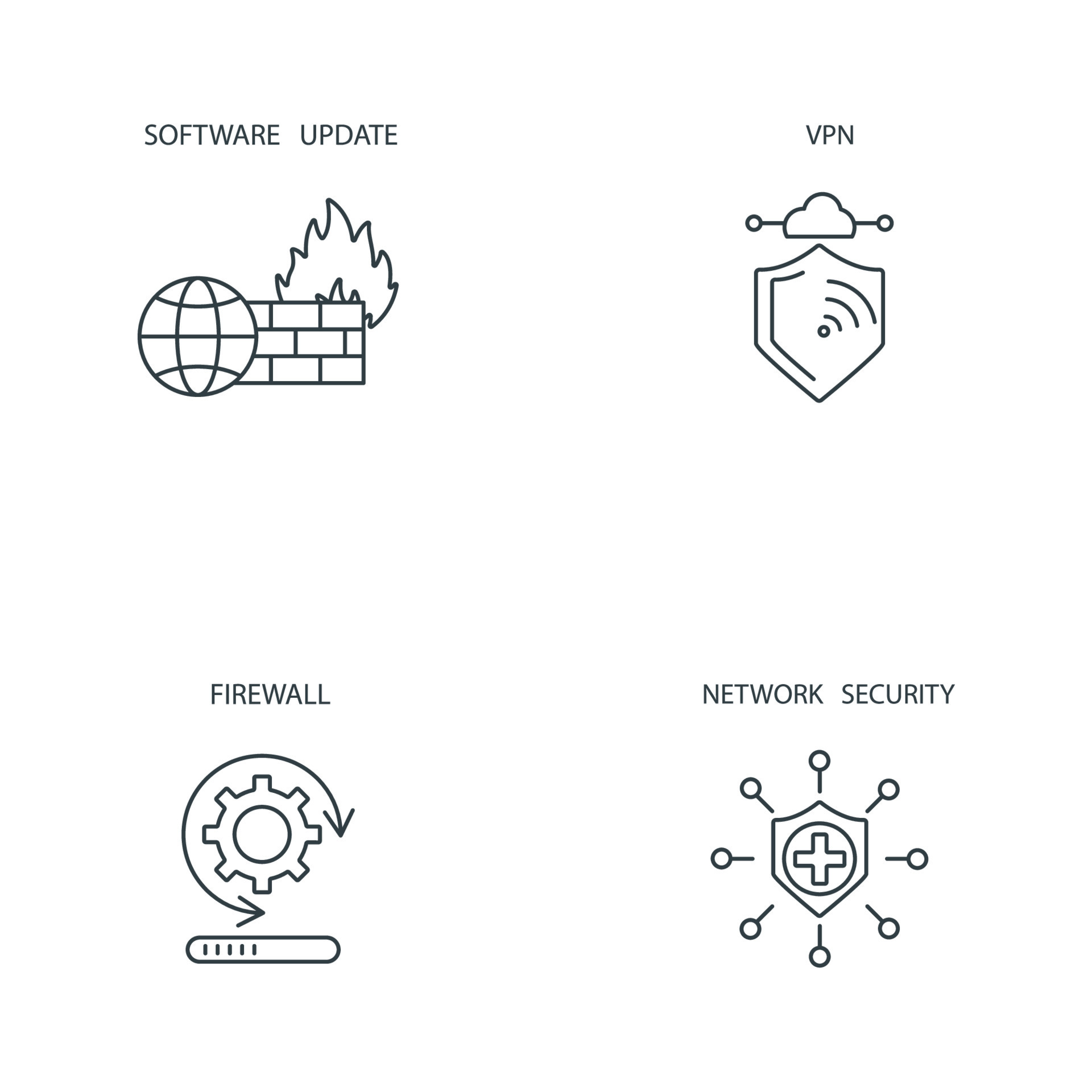 Cyber Security And Brech Data Web Icons Set Cyber Security And Brech Data Web Pack Symbol