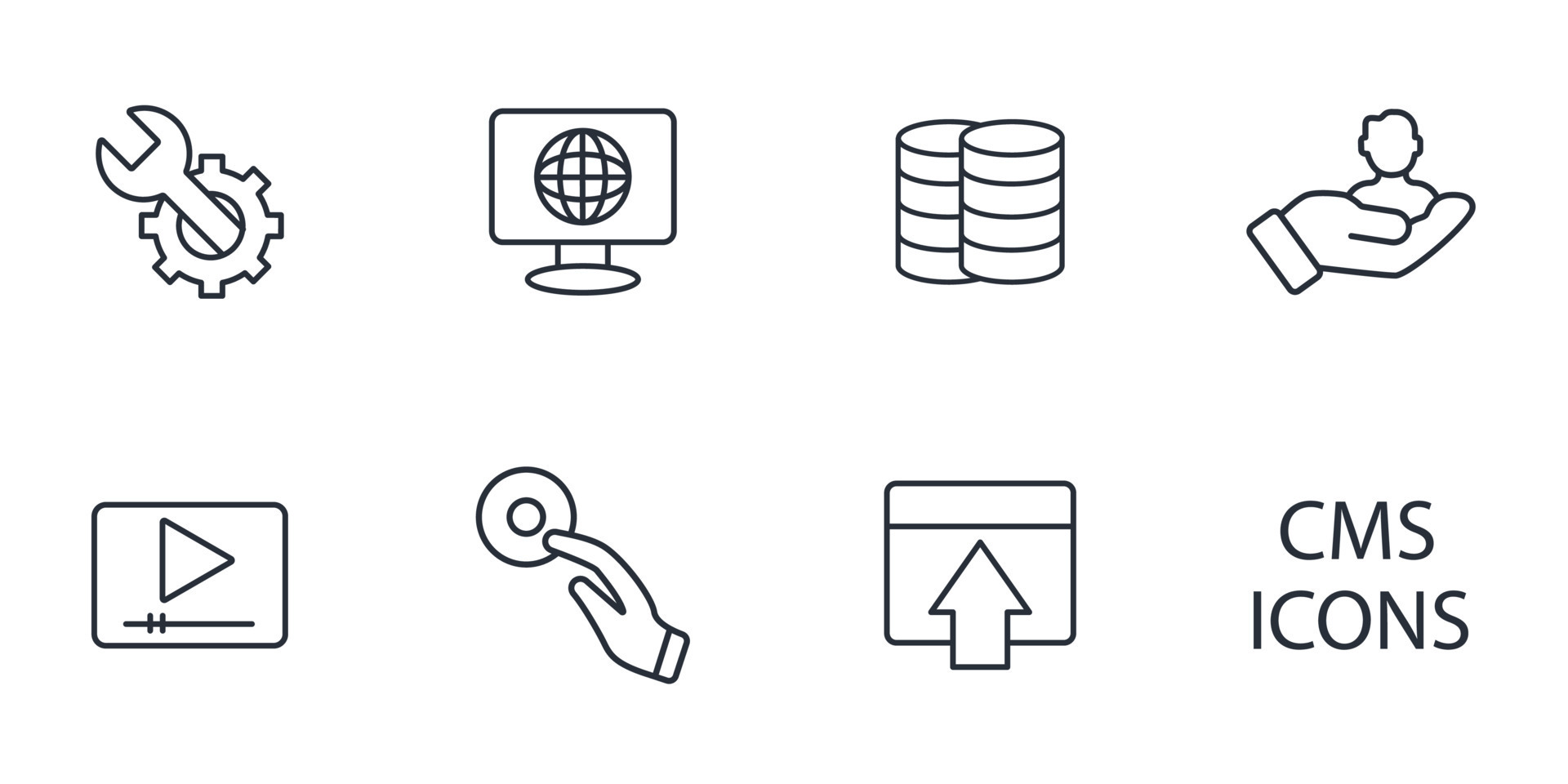 Cms Icons Set Cms Pack Symbol Vector Elements For Infographic Web 9842495 Vector Art At Vecteezy