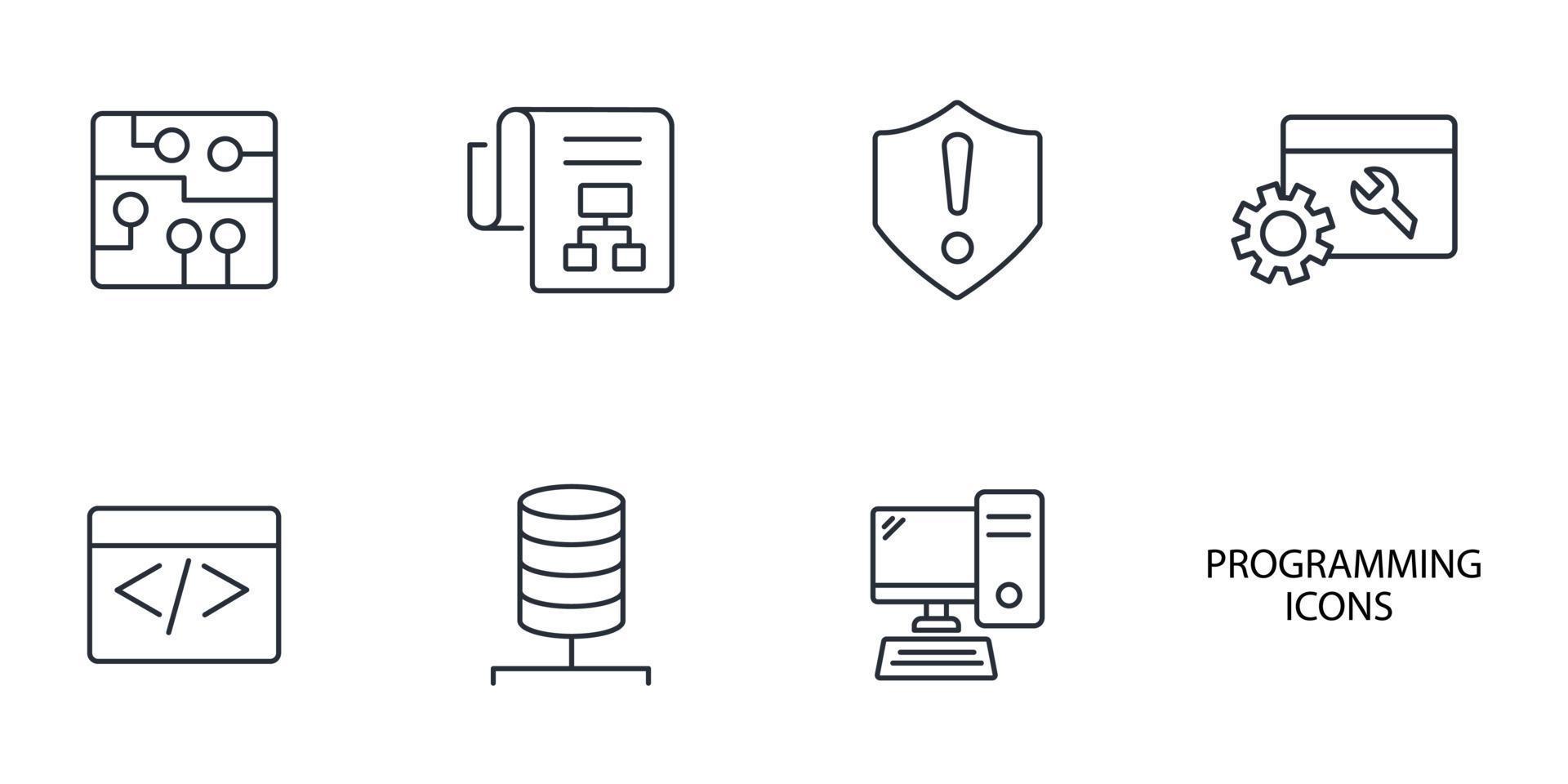 Programming And Coding Icons Set Programming And Coding Pack Symbol