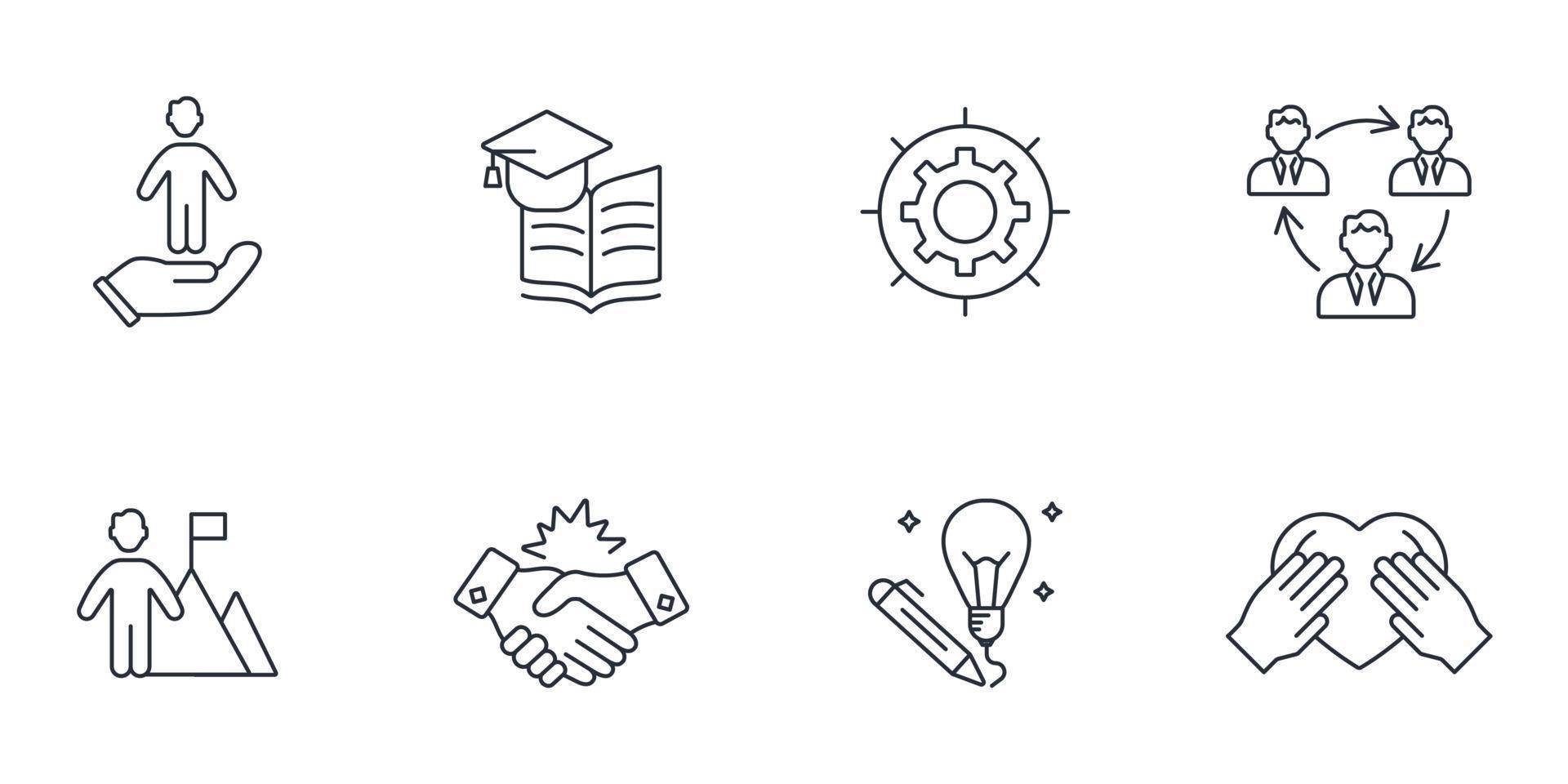 conjunto de iconos de valores de la empresa. elementos de vector de ... conjunto de iconos de valores de la empresa. elementos de vector de ...