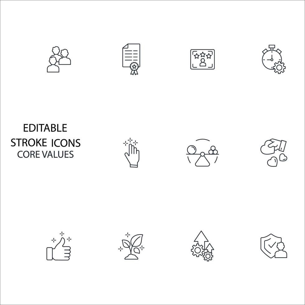 Core Values Icons Set Core Values Pack Symbol Vector Elements For Infographic Web 9843101