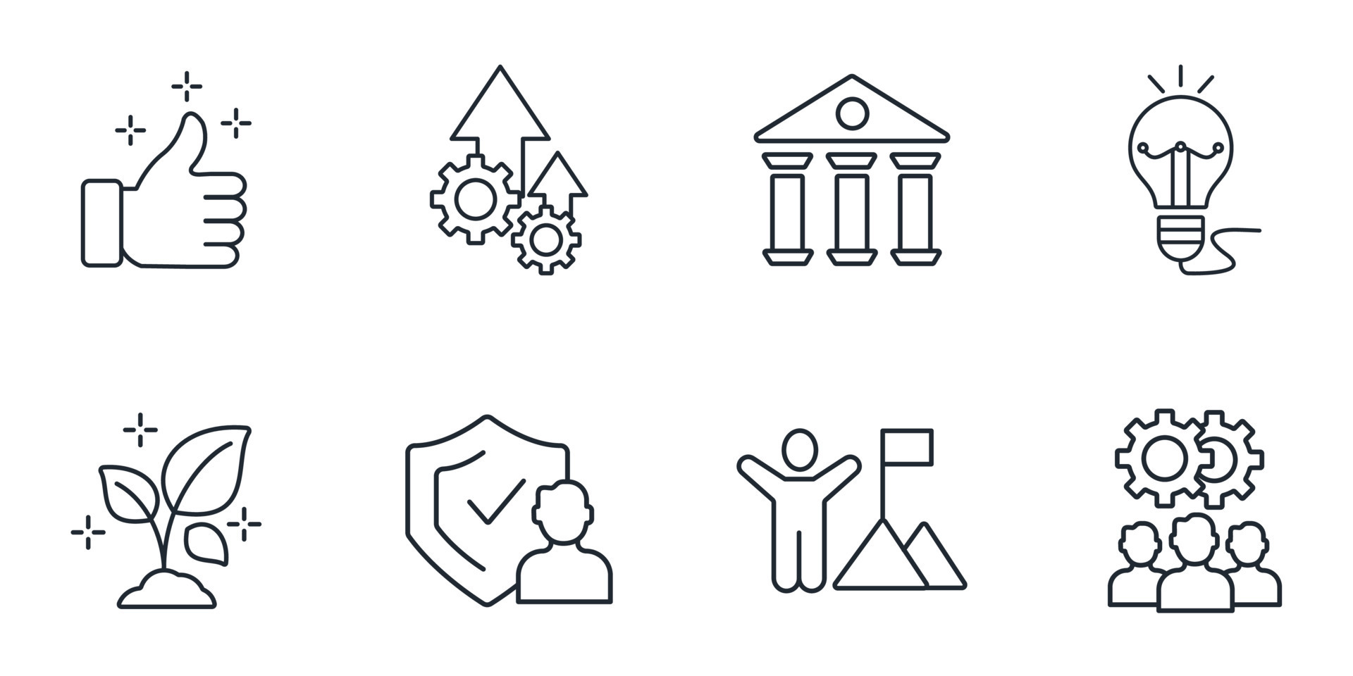 Core Values Icons Set Core Values Pack Symbol Vector Elements For