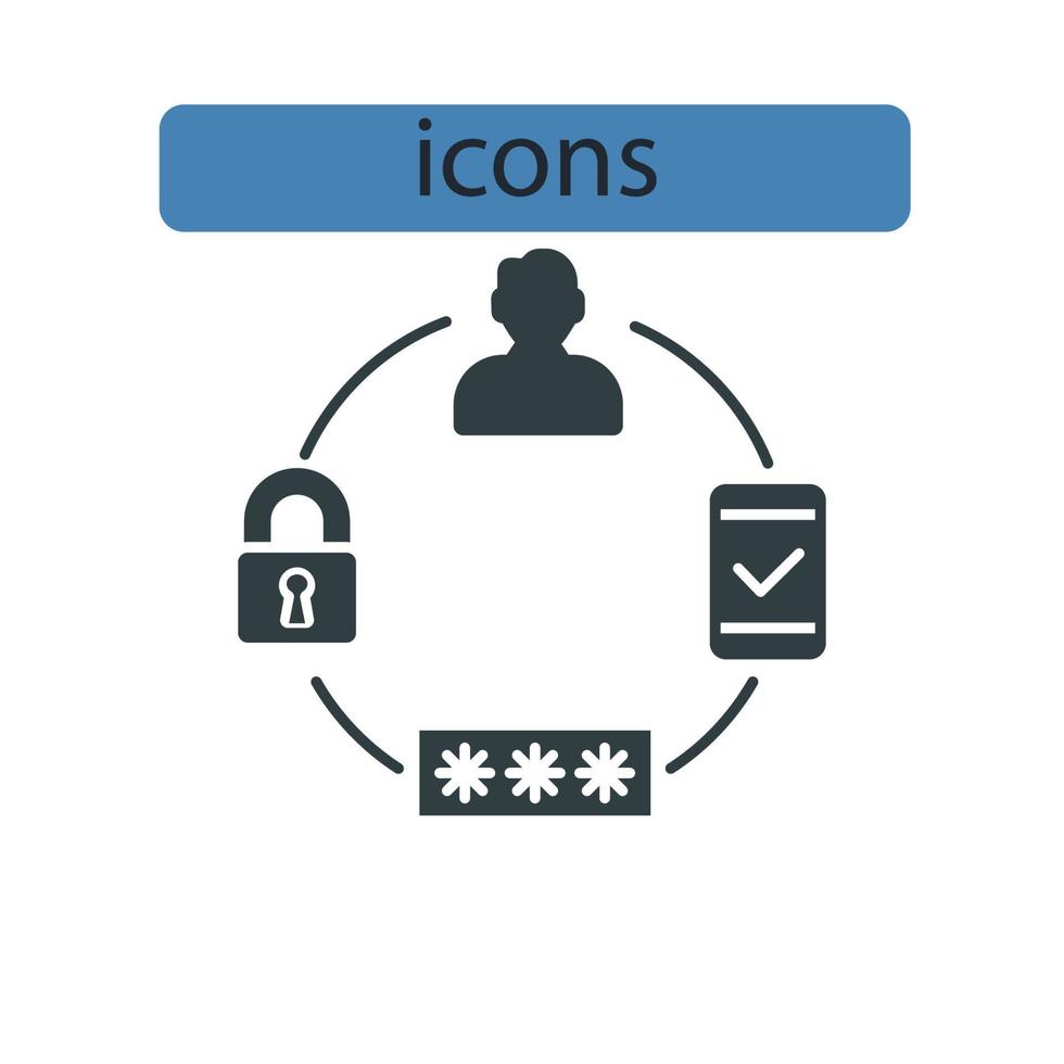 Two Factor Authentication Icons Symbol Vector Elements For Infographic Web 9843207 Vector Art At