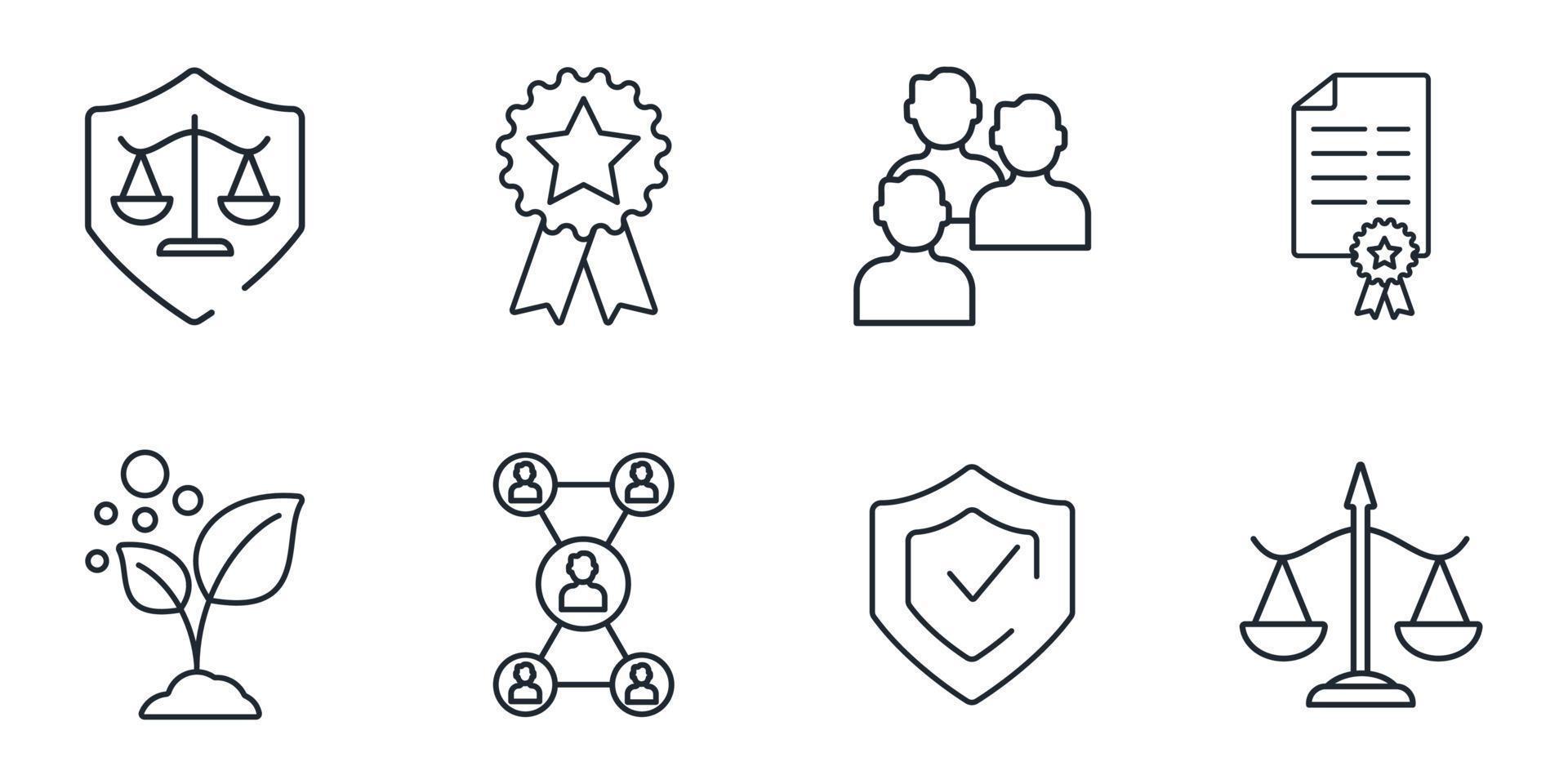 Core Values Icons Set Core Values Pack Symbol Vector Elements For