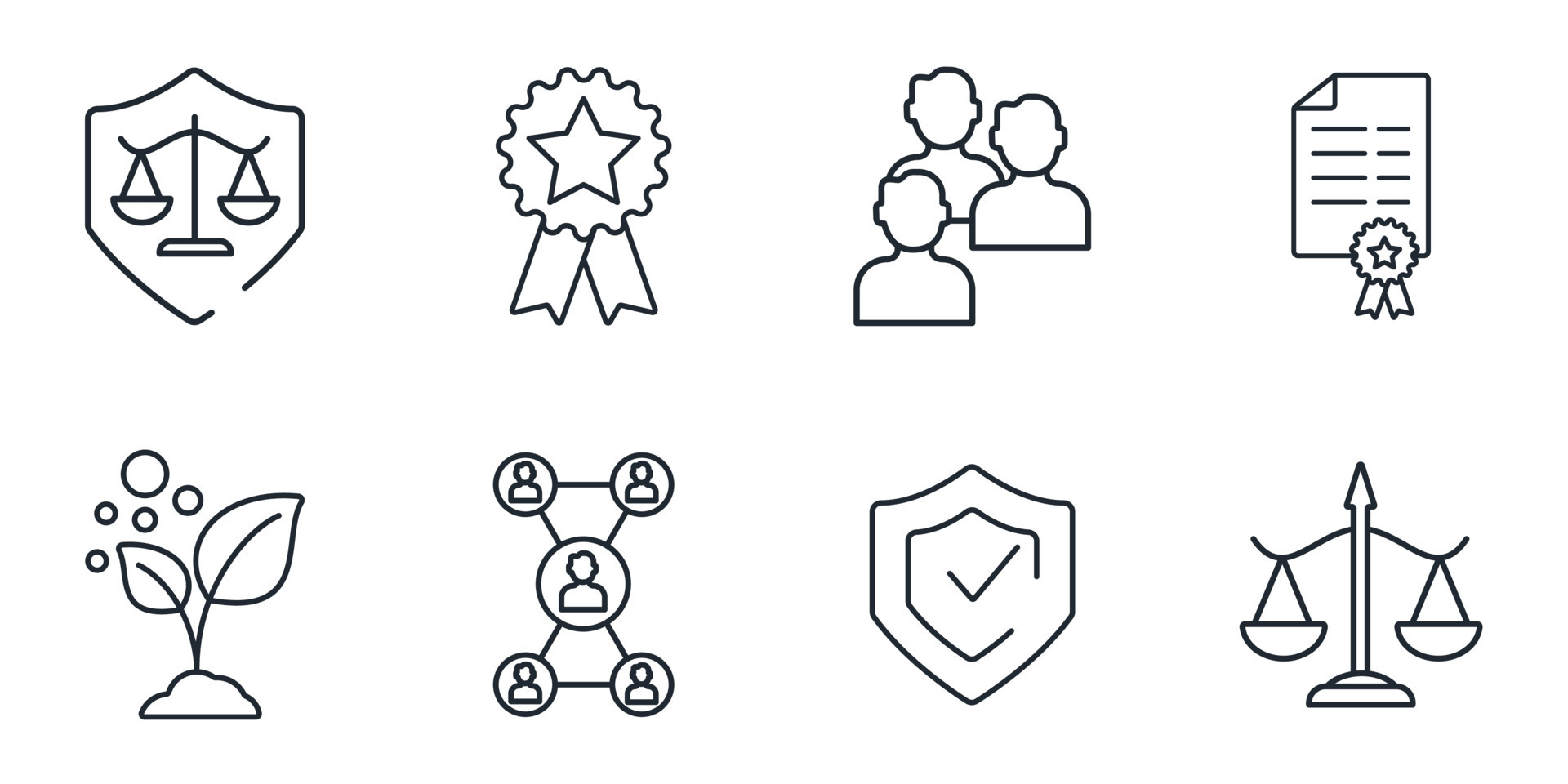 Core Values Icons Set Core Values Pack Symbol Vector Elements For