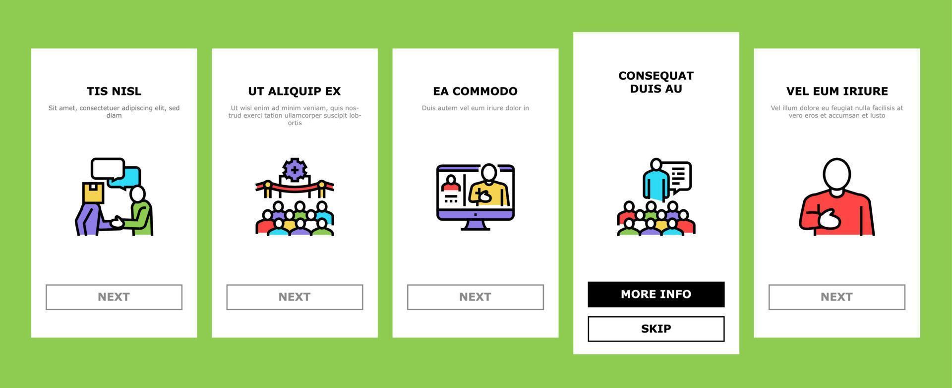 Introduction Speech Onboarding Icons Set Vector 9857071 Vector Art at ...