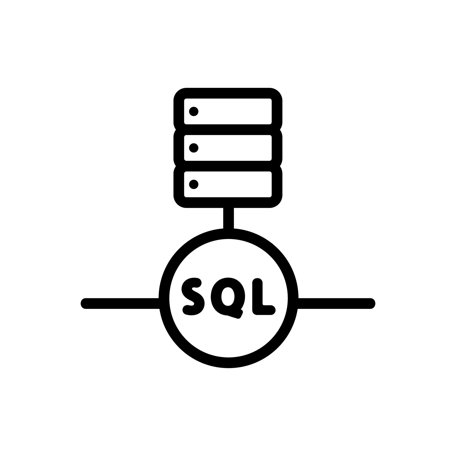 the database is an icon vector. Isolated contour symbol illustration ...