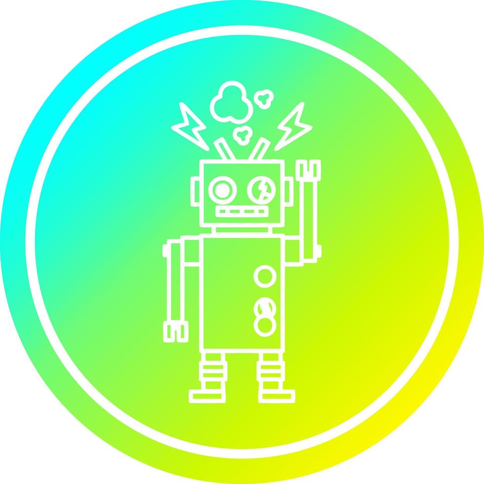 Malfunctioning Robot Circular In Cold Gradient Spectrum 9858498 Vector Art At Vecteezy