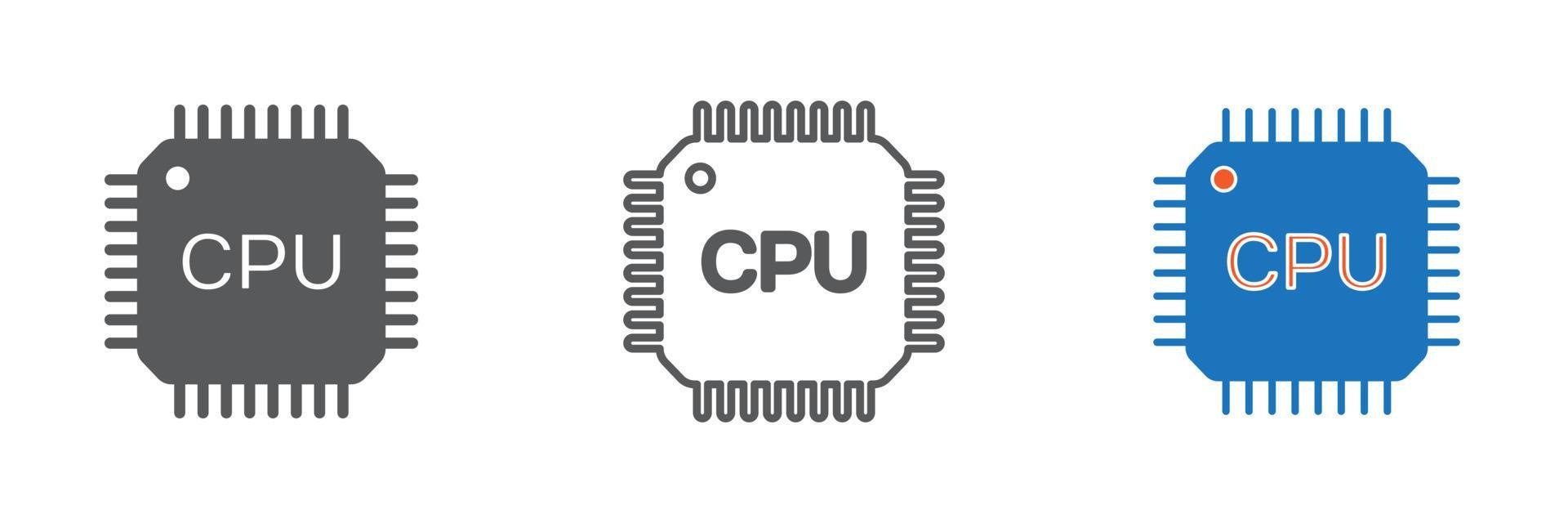 cpu icon vector. processor icon vector illustration 9866963 Vector Art ...
