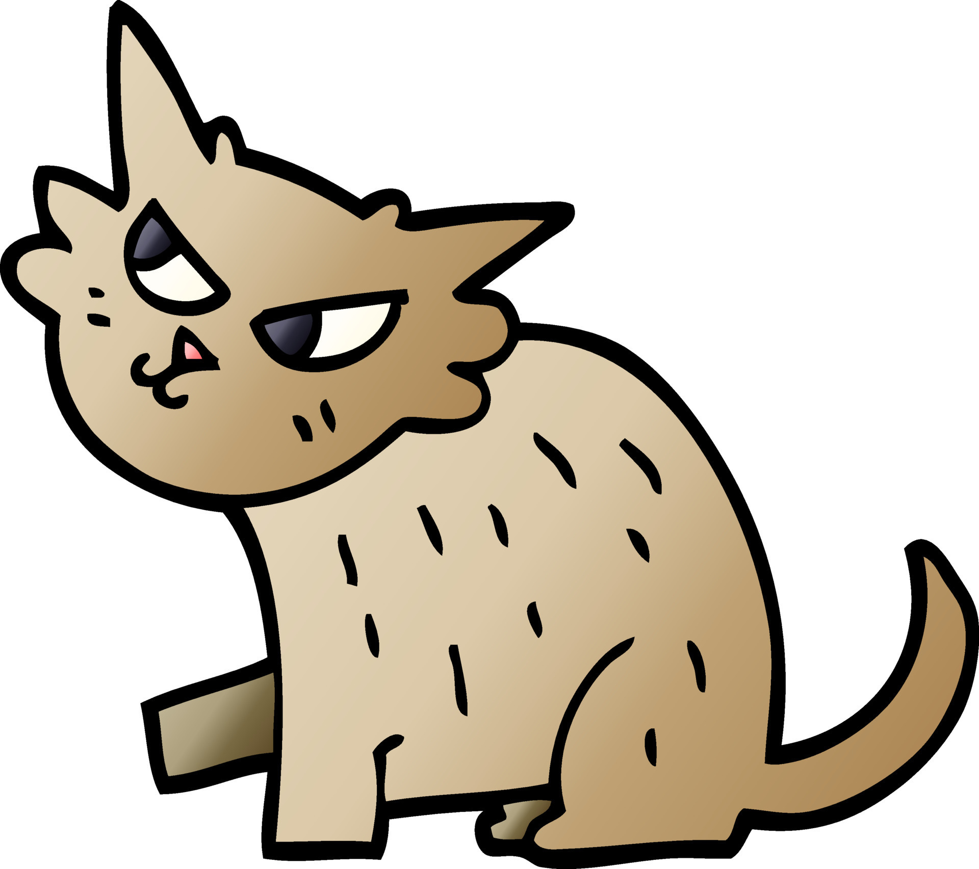 caricatura, garabato, astuto, gato 9870898 Vector en Vecteezy