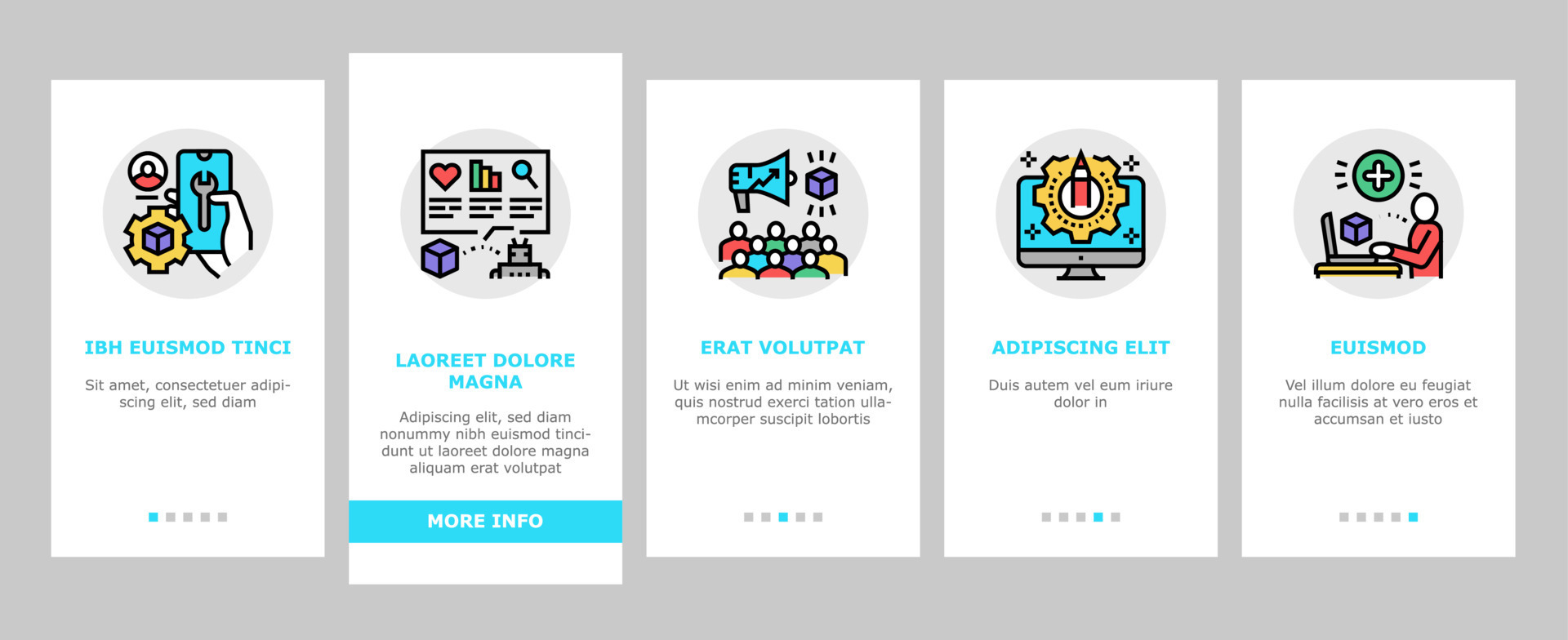 User Generated Content Onboarding Icons Set Vector 9871532 Vector Art