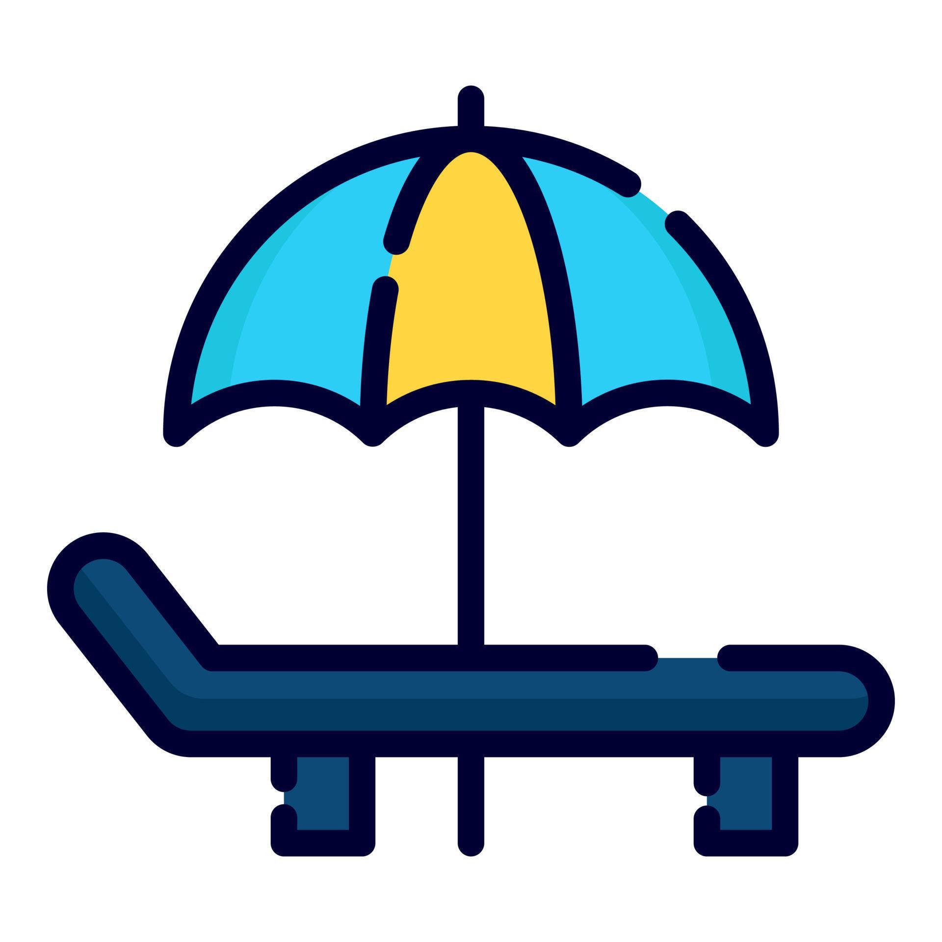 beach side vector icon. colored outline style for Web and Mobile ...