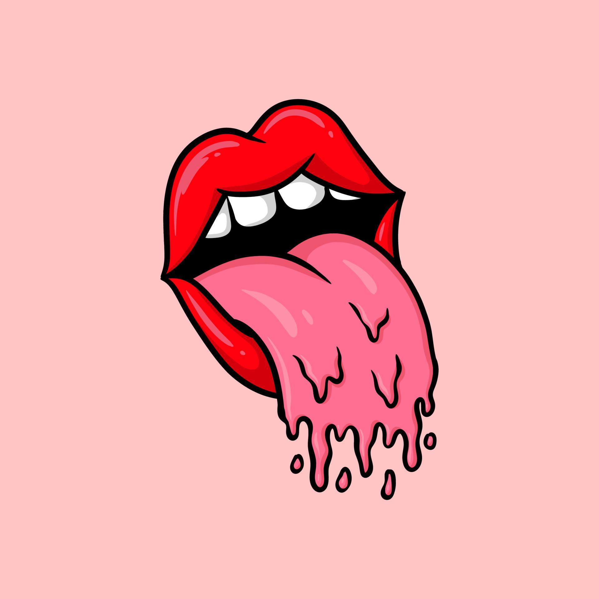 Melting Tongue Cartoon Vector Illustration 9871891 Vector Art At Vecteezy