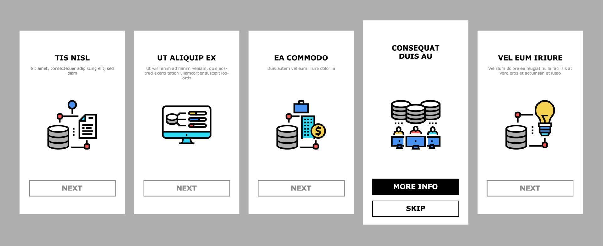 Digital Processing Onboarding Icons Set Vector 9872327 Vector Art At