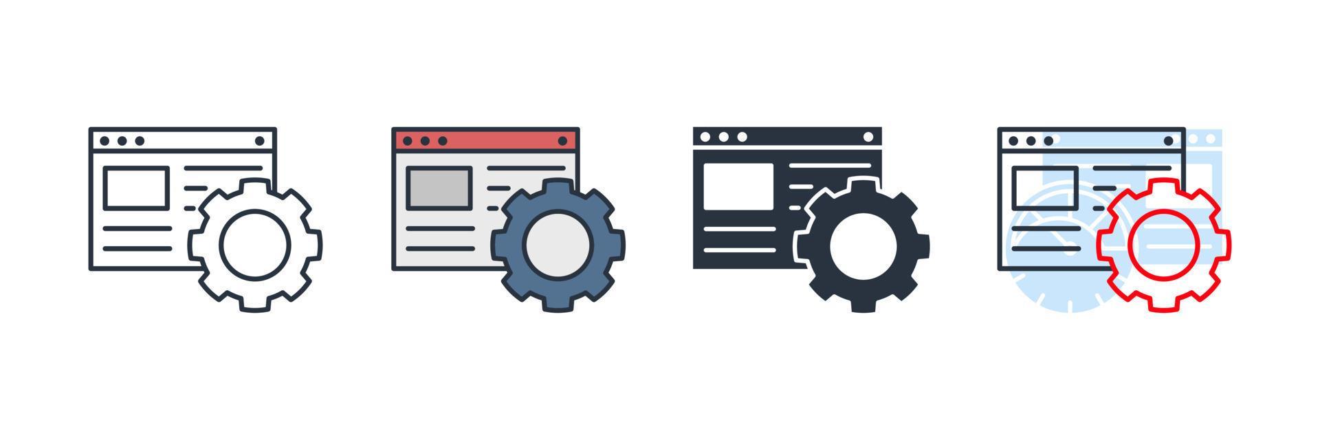 Web Development icon logo vector illustration. web optimization symbol ...