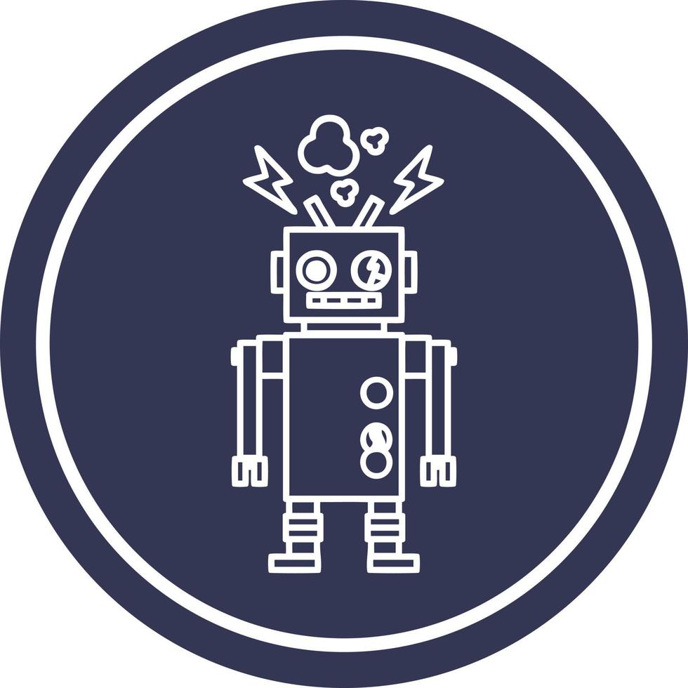 Malfunctioning Robot Circular Icon 9872974 Vector Art At Vecteezy