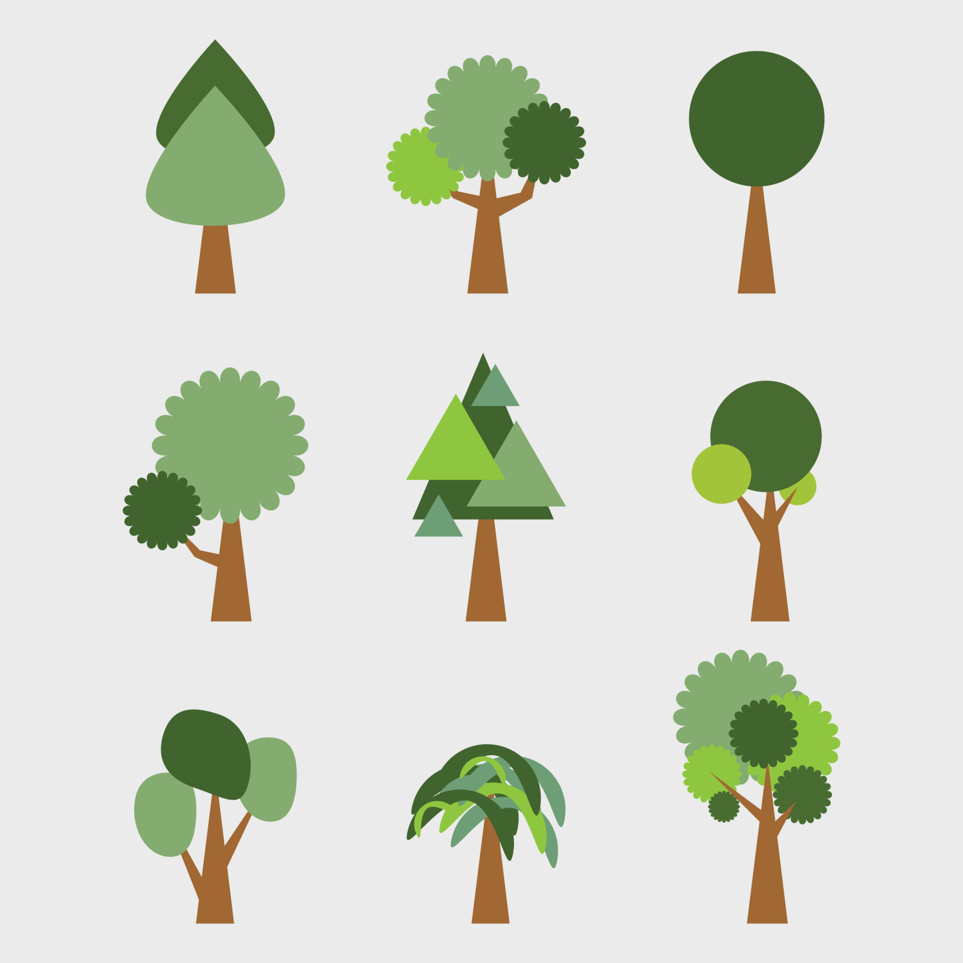 Tree symbol collection 9874609 Vector Art at Vecteezy