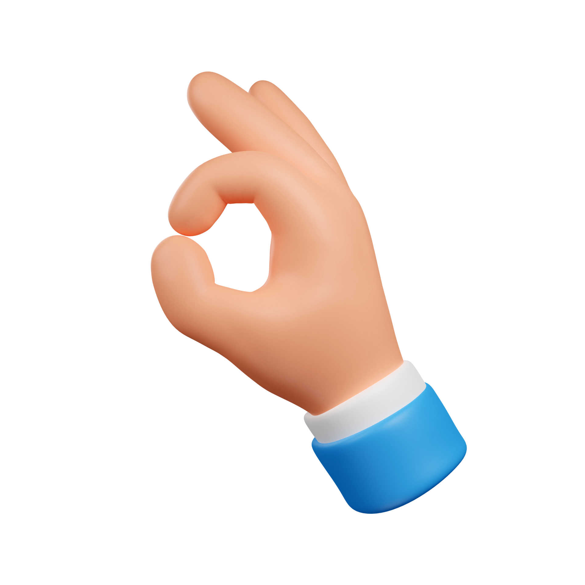 Hand Showing Ok Gesture On White Background Hand Gesturing Ok 3d