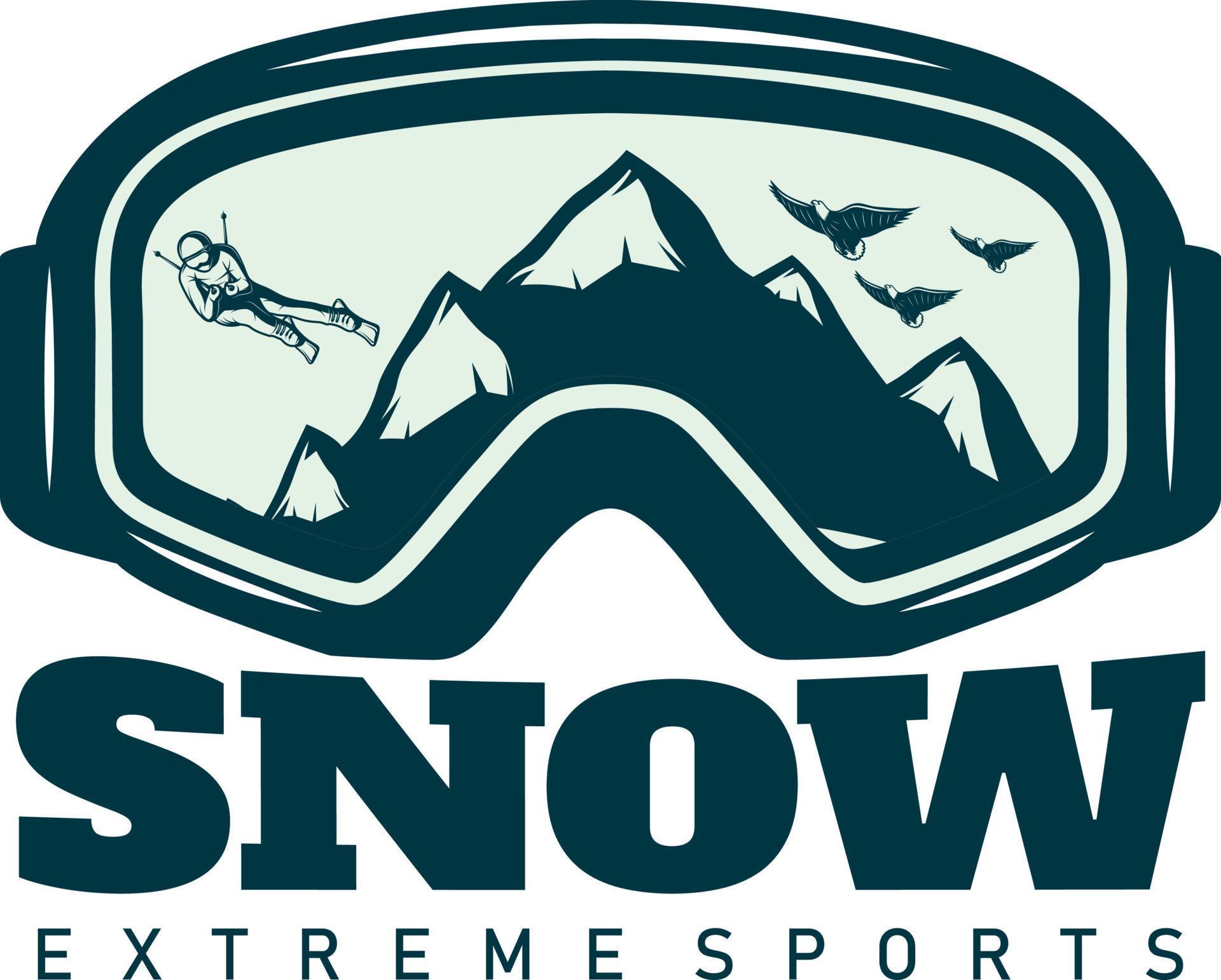 snowboarding logos. Winter outdoor activity emblems and symbols in ...