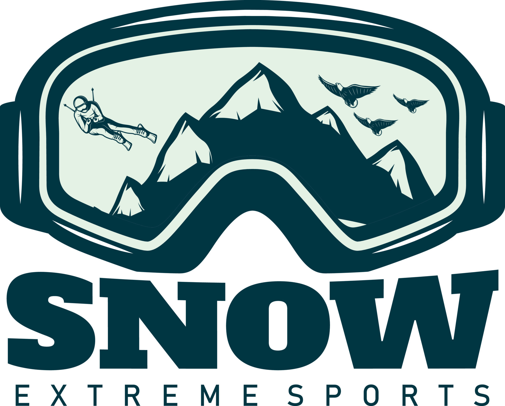 snowboarding logos. Winter outdoor activity emblems and symbols in ...