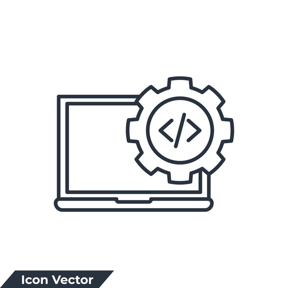 Coding Icon Logo Vector Illustration Web Development And Website Configuration Symbol Template