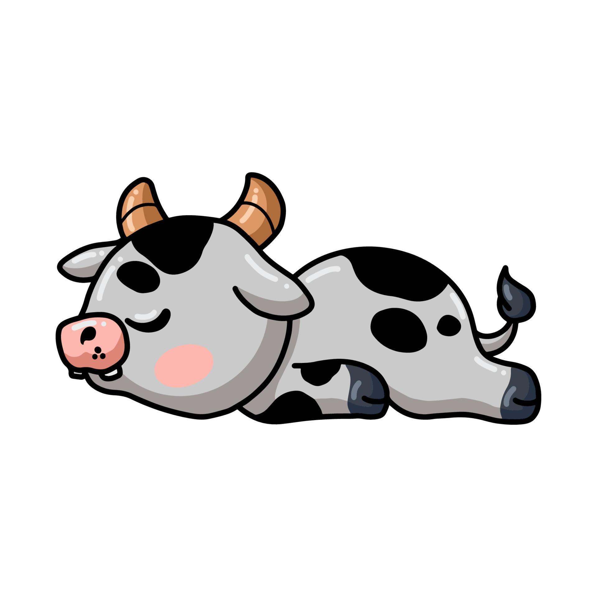 Cute baby cow cartoon sleeping 9876725 Vector Art at Vecteezy