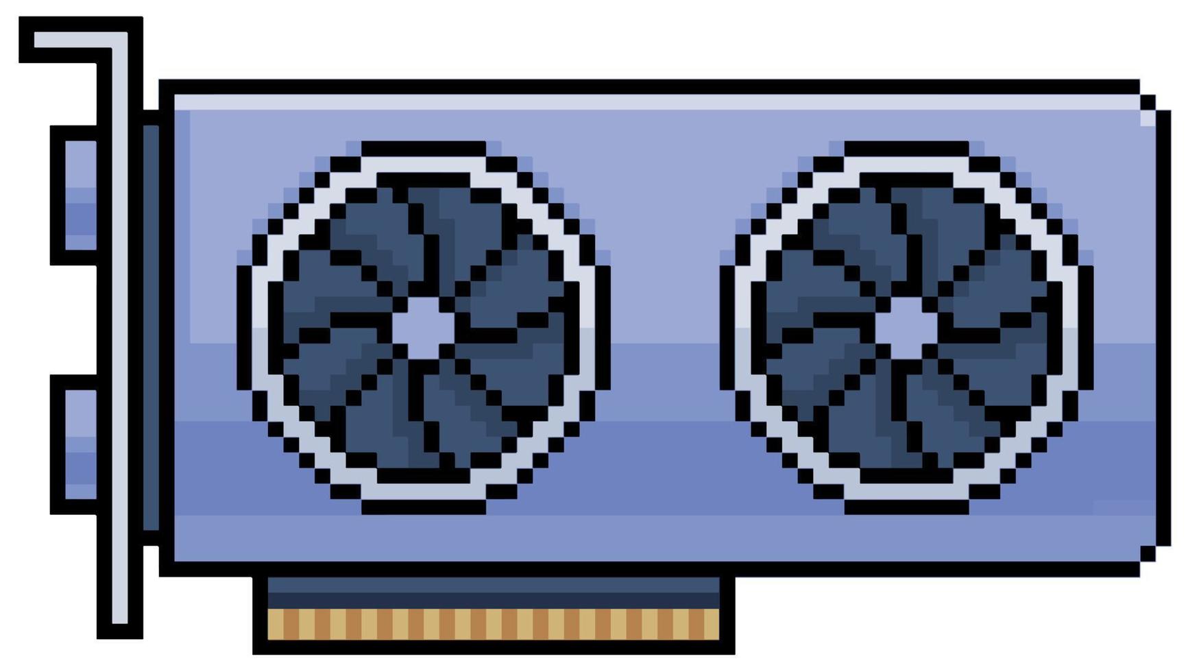 icono de vector de tarjeta gráfica de pixel art para juego de 8 bits sobre fondo blanco 9877770 ...