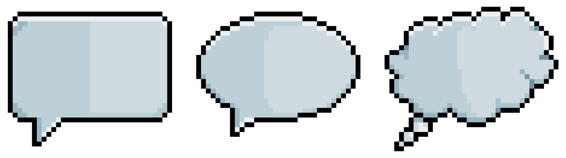 Pixel art speech and thought bubbles vector icon for 8bit game on white background 9877793 ...