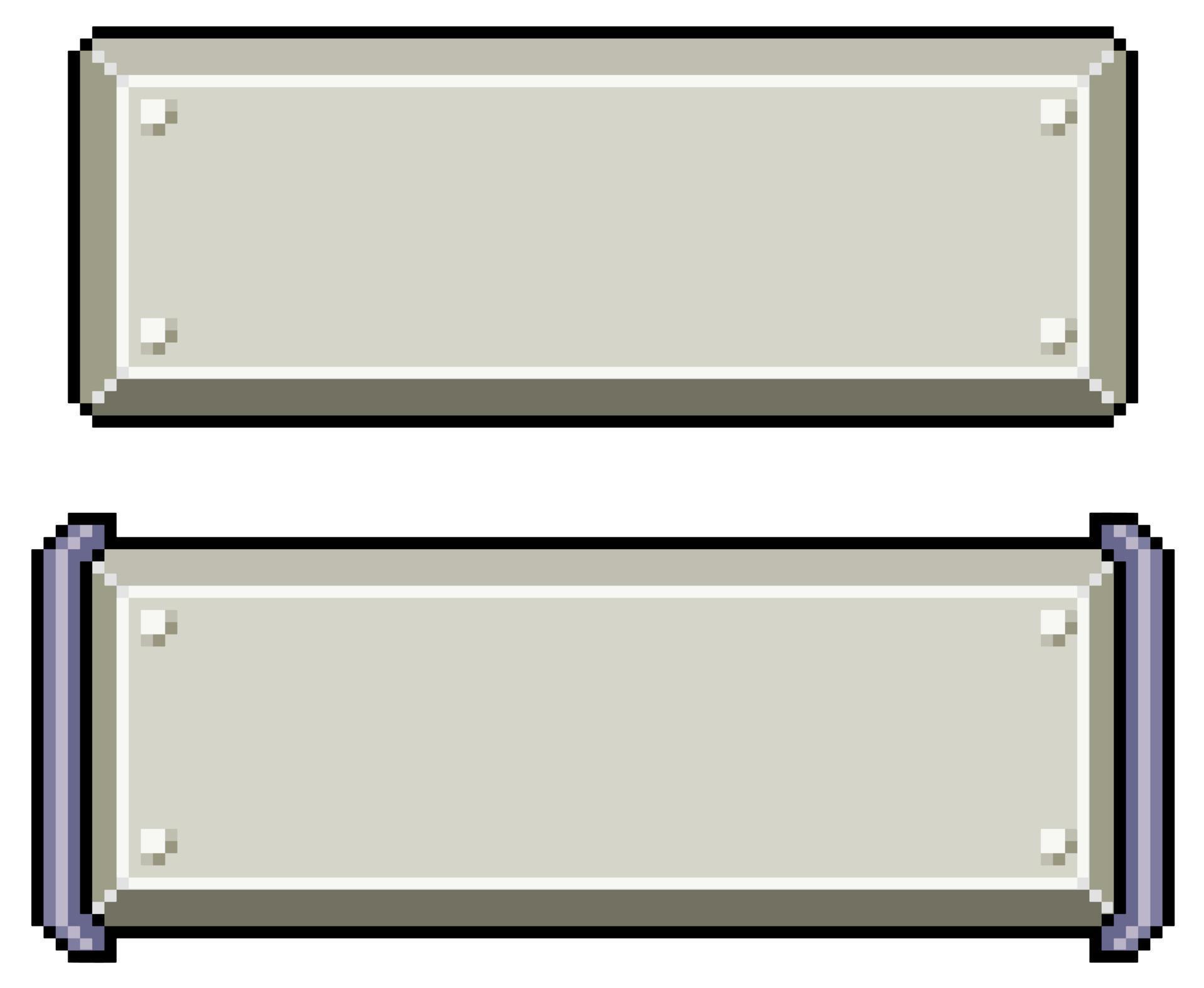 Pixel art buttons for metallic style interface vector icon for 8bit ...