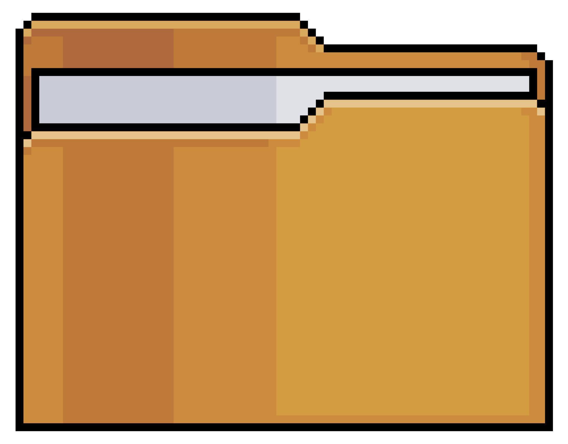 Pixel art document folder vector icon for 8bit game on white background 9877878 Vector Art at ...