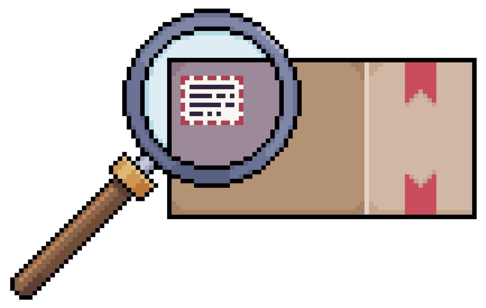 Pixel Art Packet Analysis With Magnifying Glass Parcel Inspection