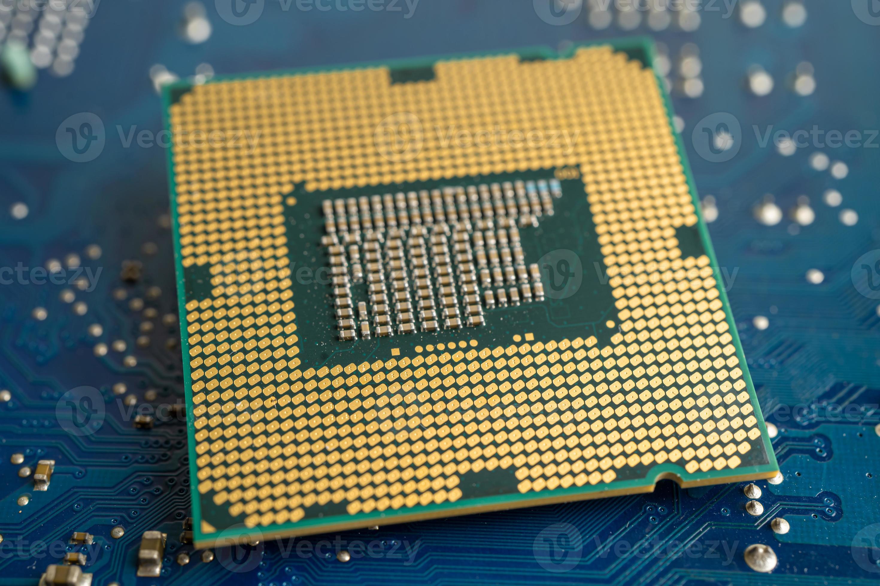 CPU, central processor unit chip Chip on circuit board in PC and laptop ...