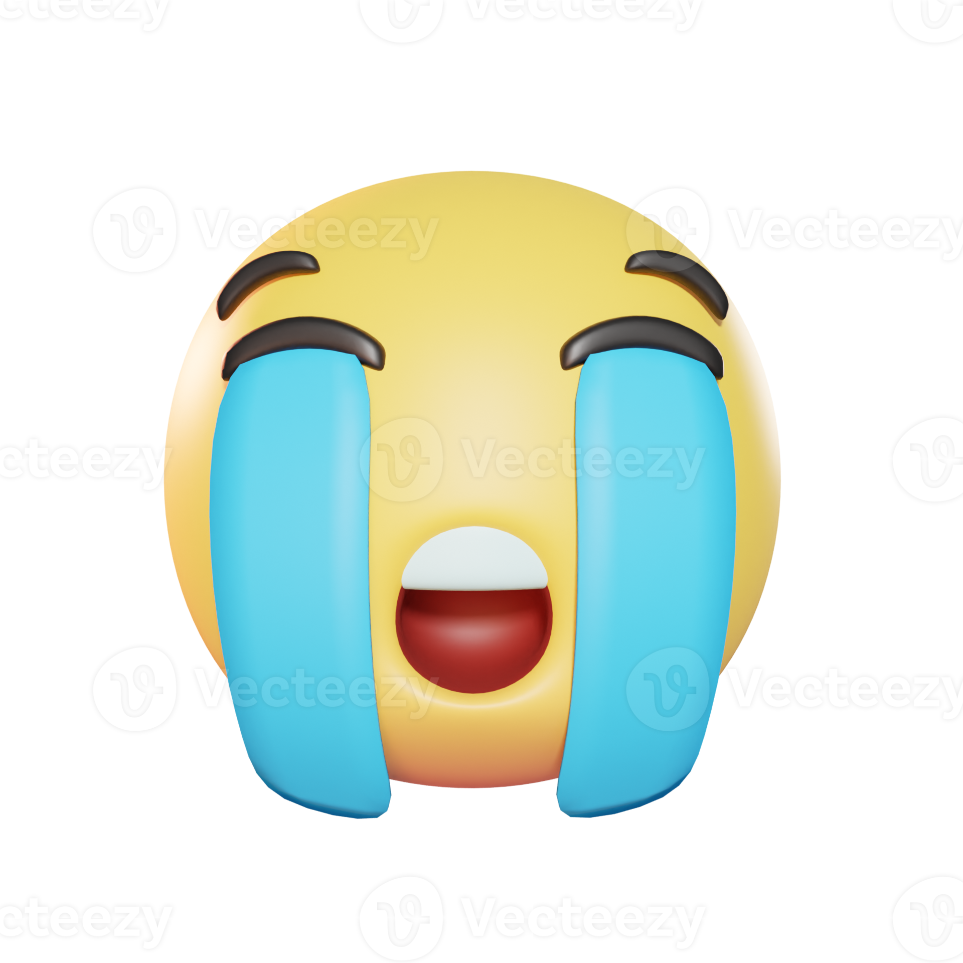Loudly Crying Face Emoji 3d Illustration 9885113 Png