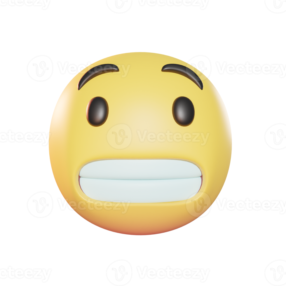 Grimacing face Emoji 3D Illustration 9885118 PNG