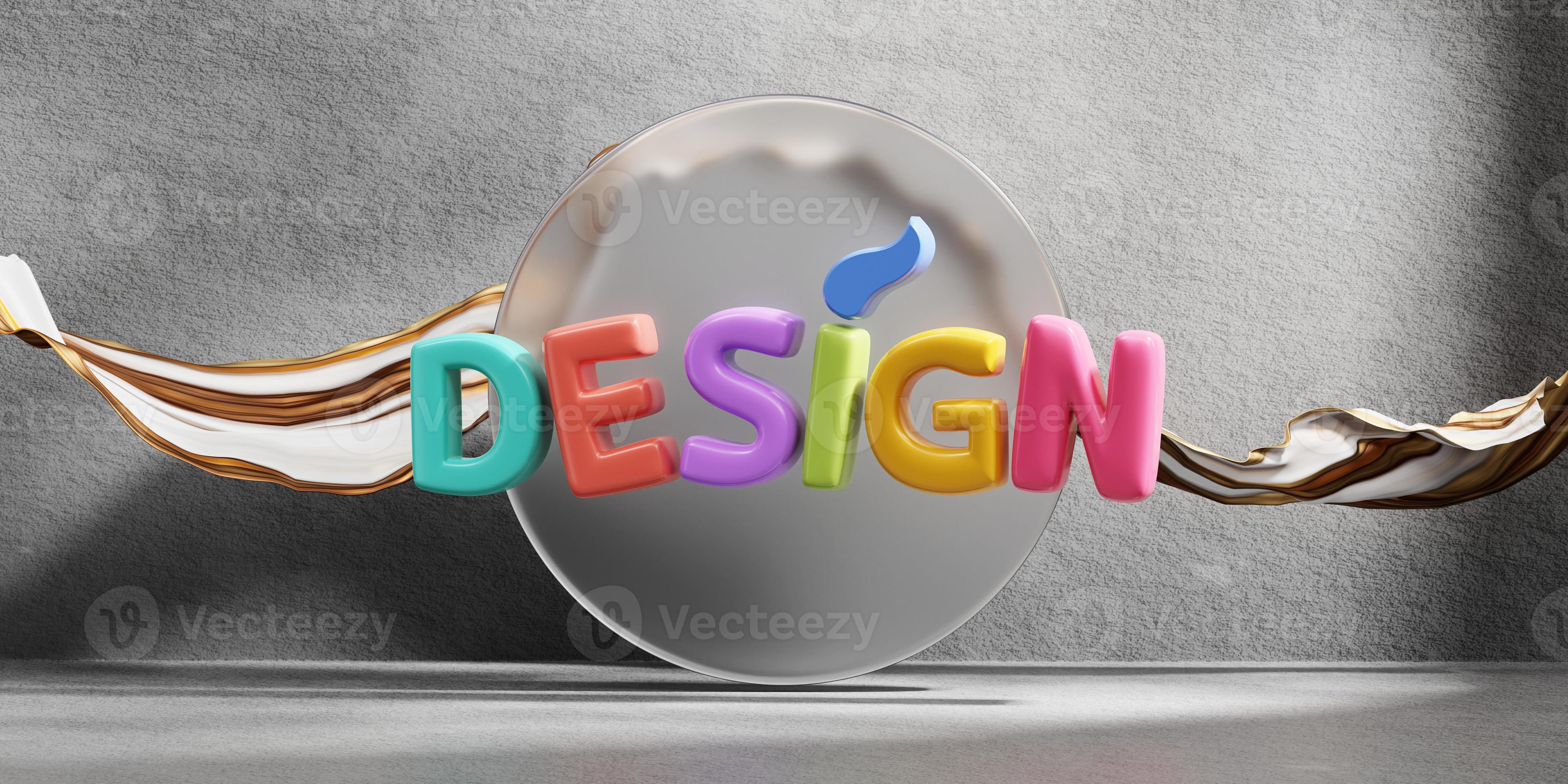 Design Text placed on loft studio background, 3d rendering 9887045 ...