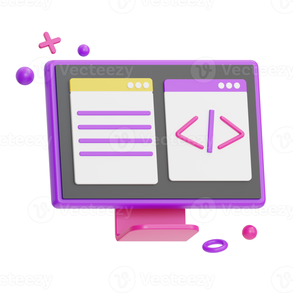 Coding Illustration 3d 9887458 Png